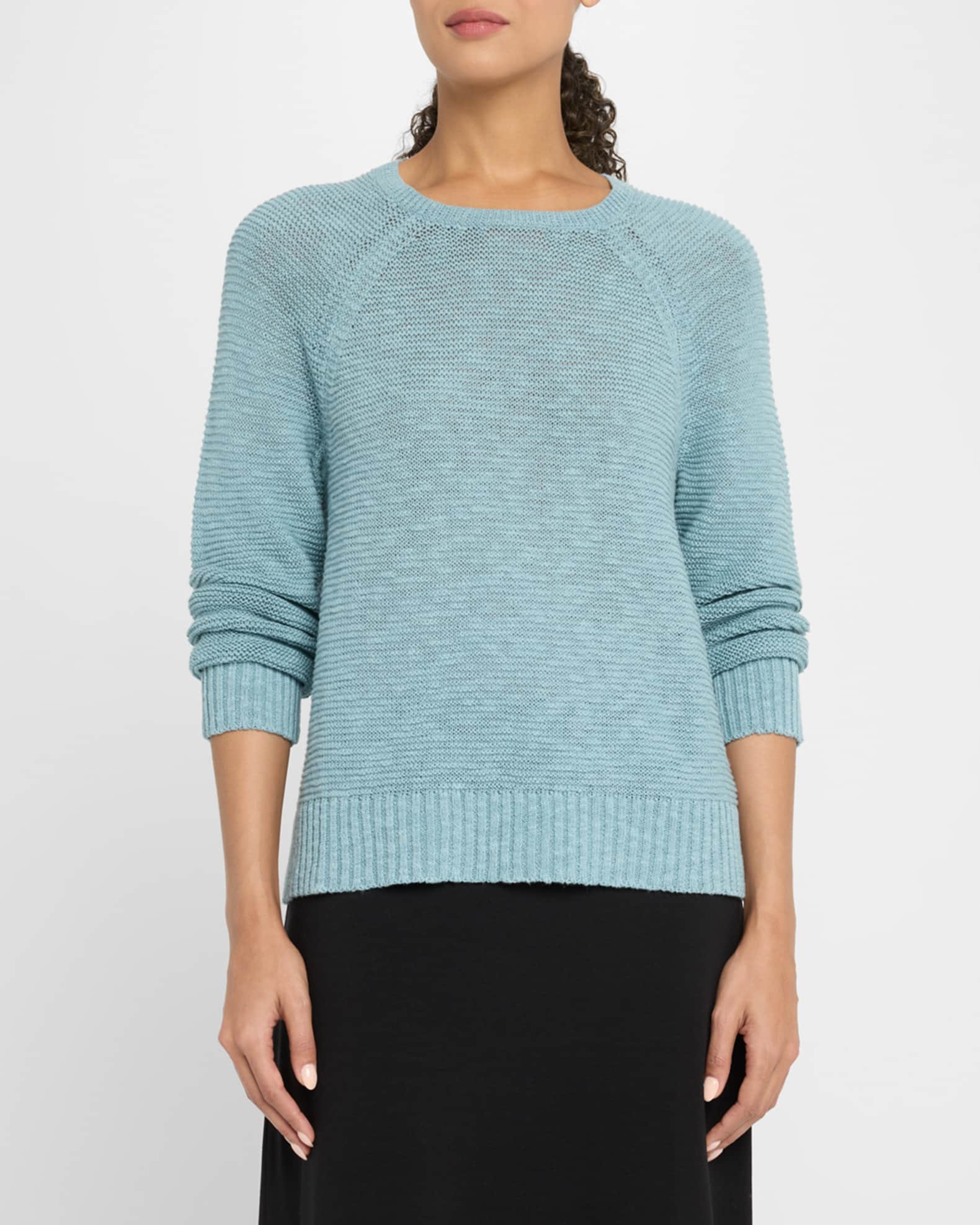 Eileen Fisher Crewneck Raglan-Sleeve Sweater | Neiman Marcus