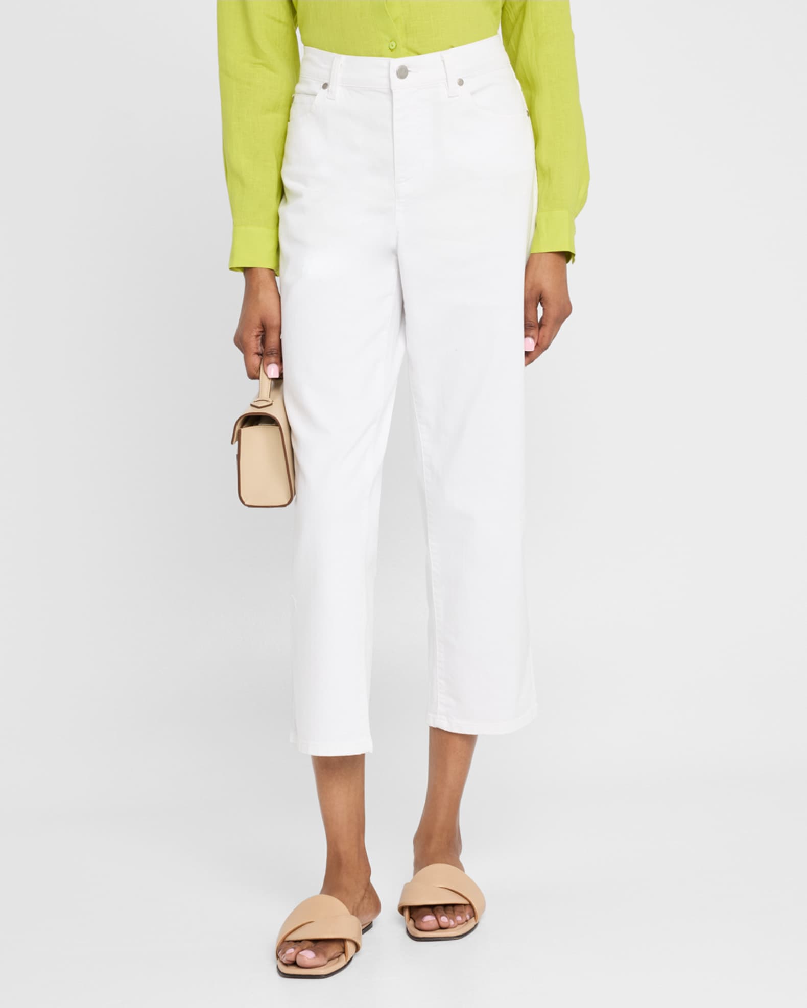 Eileen Fisher Cropped Stretch Cotton Denim Jeans | Neiman Marcus
