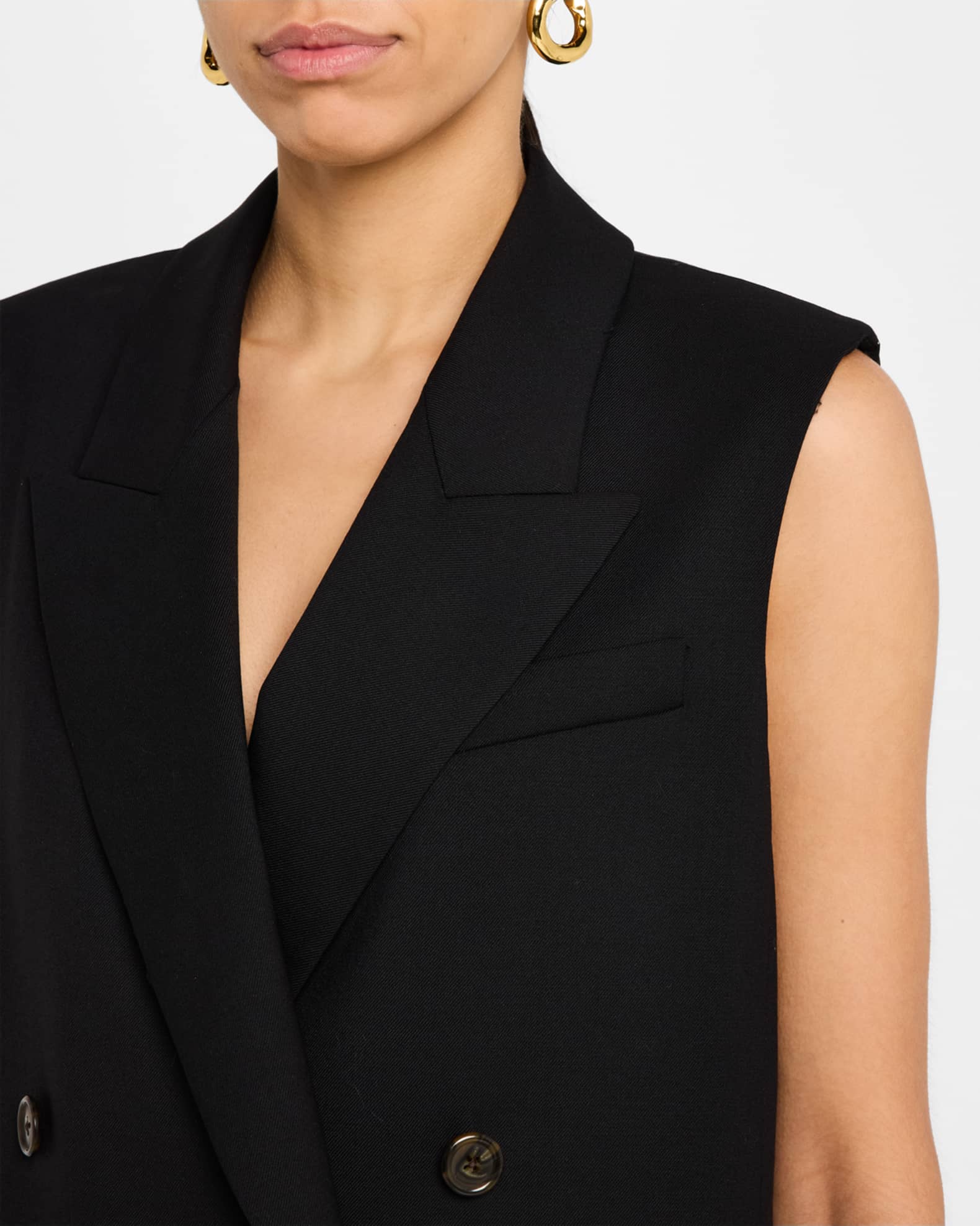ARGENT Bowery Double-Breasted Seasonless Wool Vest | Neiman Marcus