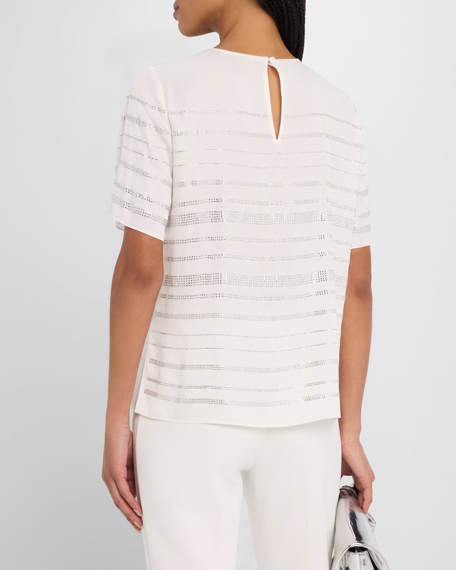 Kobi Halperin Franky Rhinestone Striped Blouse | Neiman Marcus