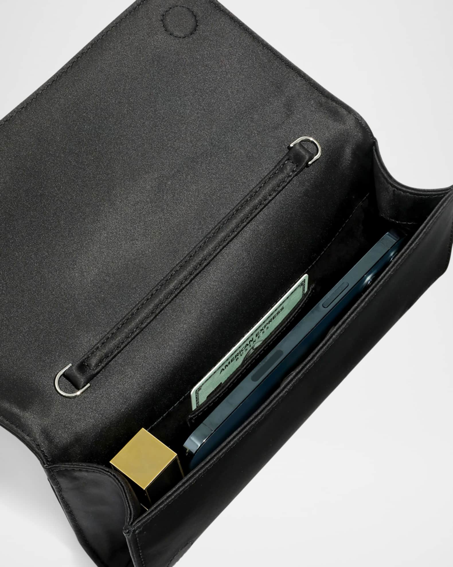 Alexis Bittar Crystal Curve Recycled Satin Clutch Bag | Neiman Marcus