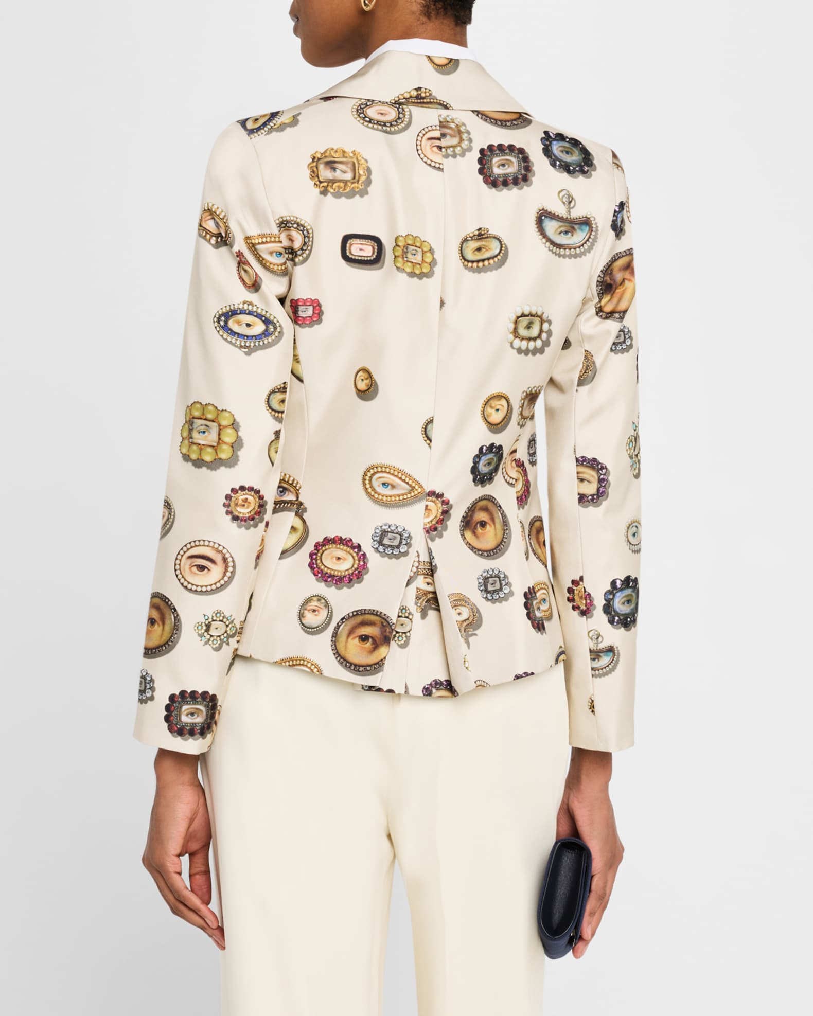 Libertine Ivory Lovers Eyes Single-Breasted Short Jacket | Neiman Marcus
