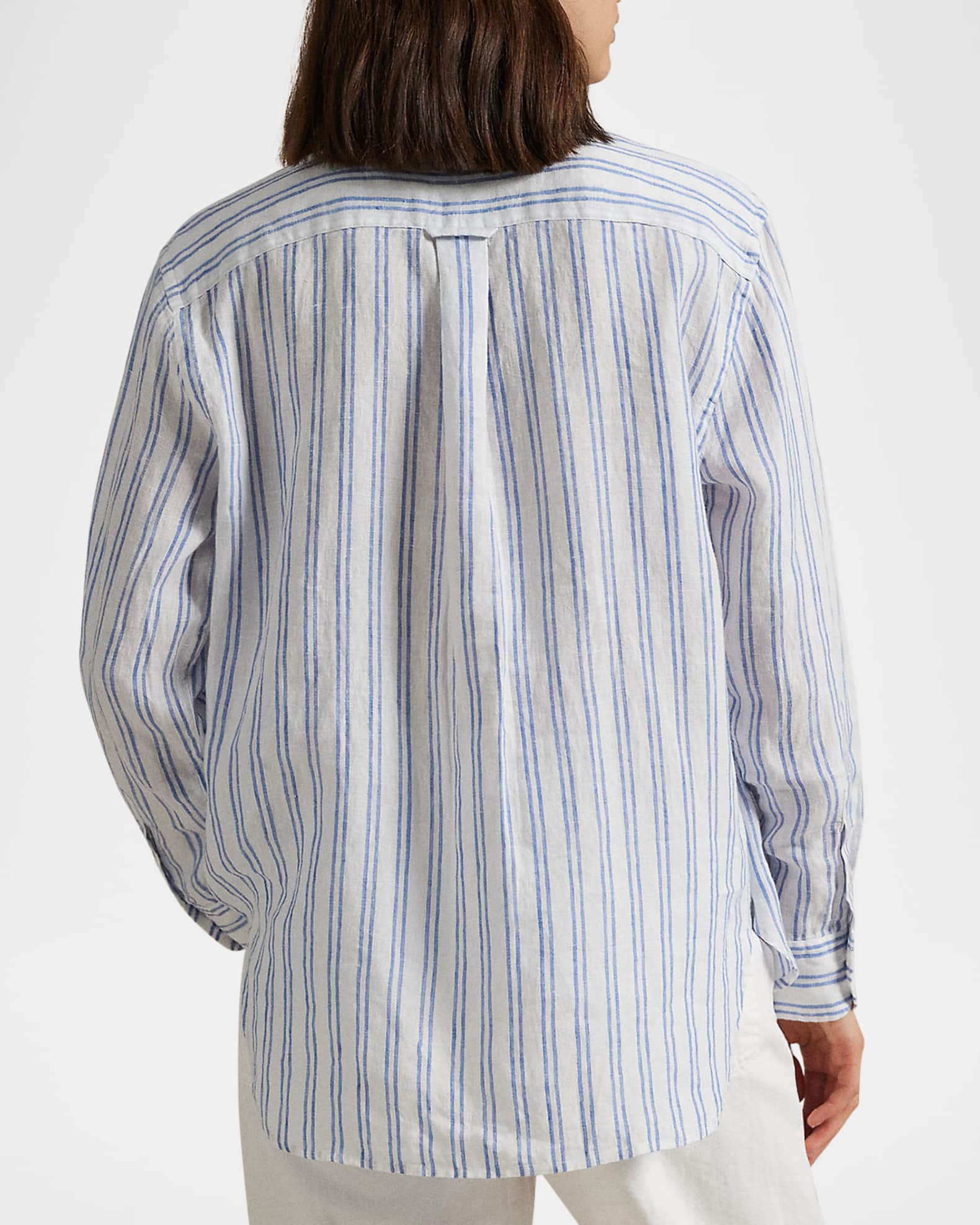 Polo Ralph Lauren Oversize Fit Striped Linen Shirt | Neiman Marcus