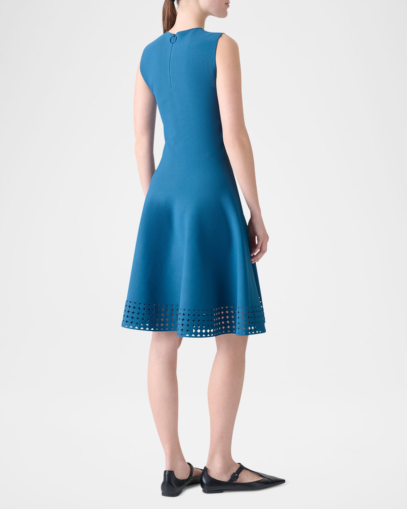 Akris punto Dot Lace Sleeveless A-line Knit Dress | Neiman Marcus