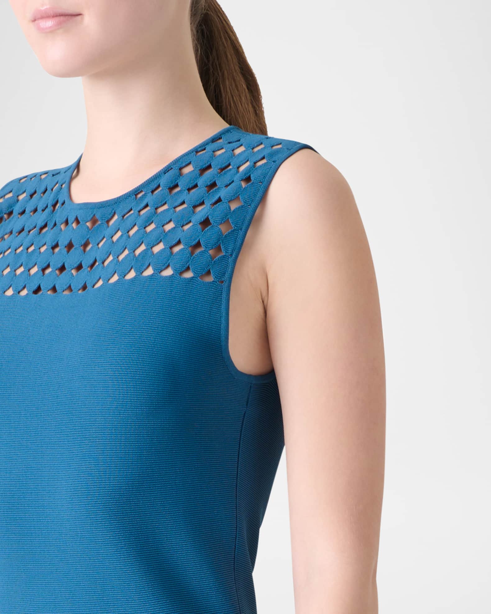 Akris punto Dot Lace Sleeveless A-line Knit Dress | Neiman Marcus