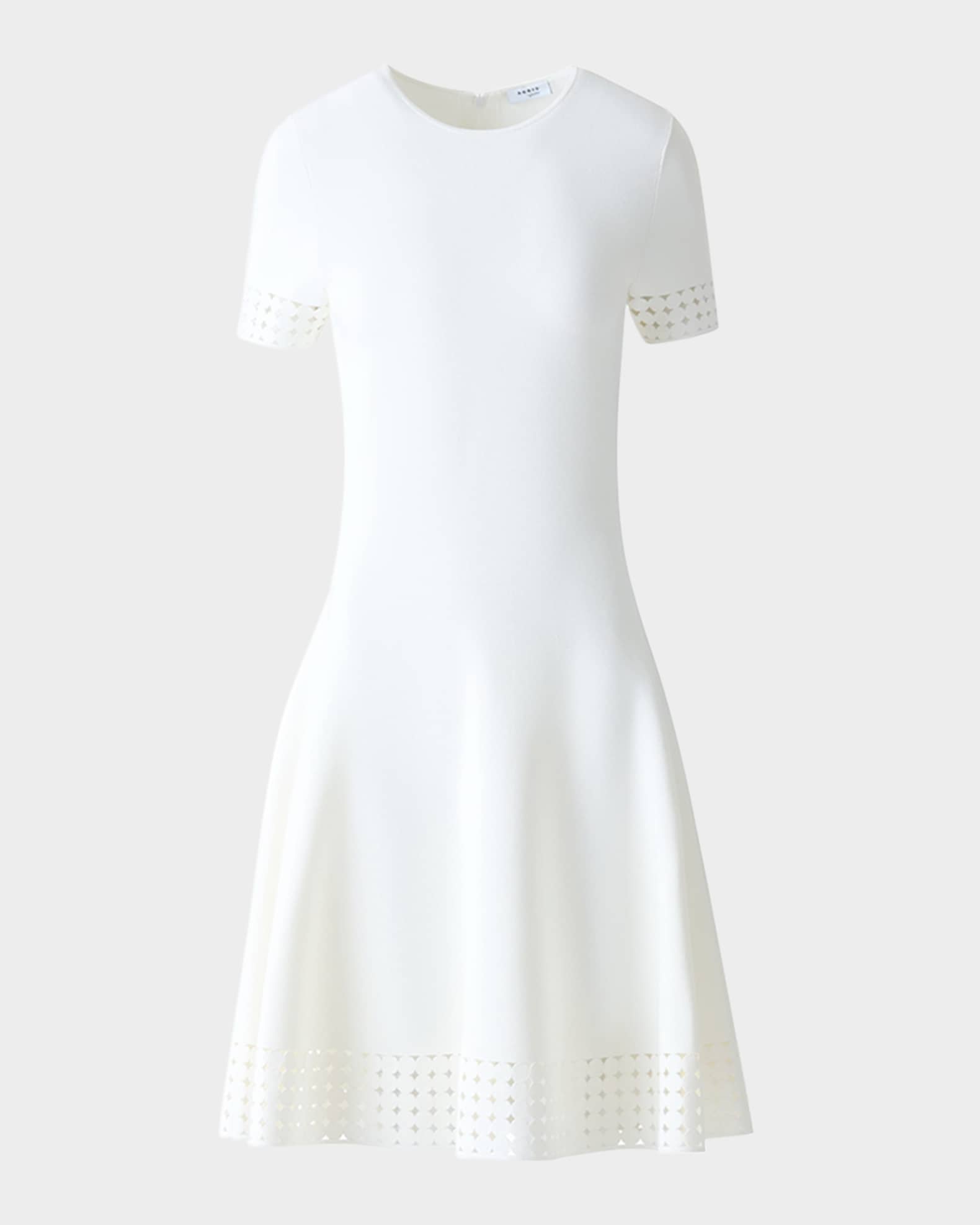 Akris punto Dot Lace Knit A-Line Dress | Neiman Marcus