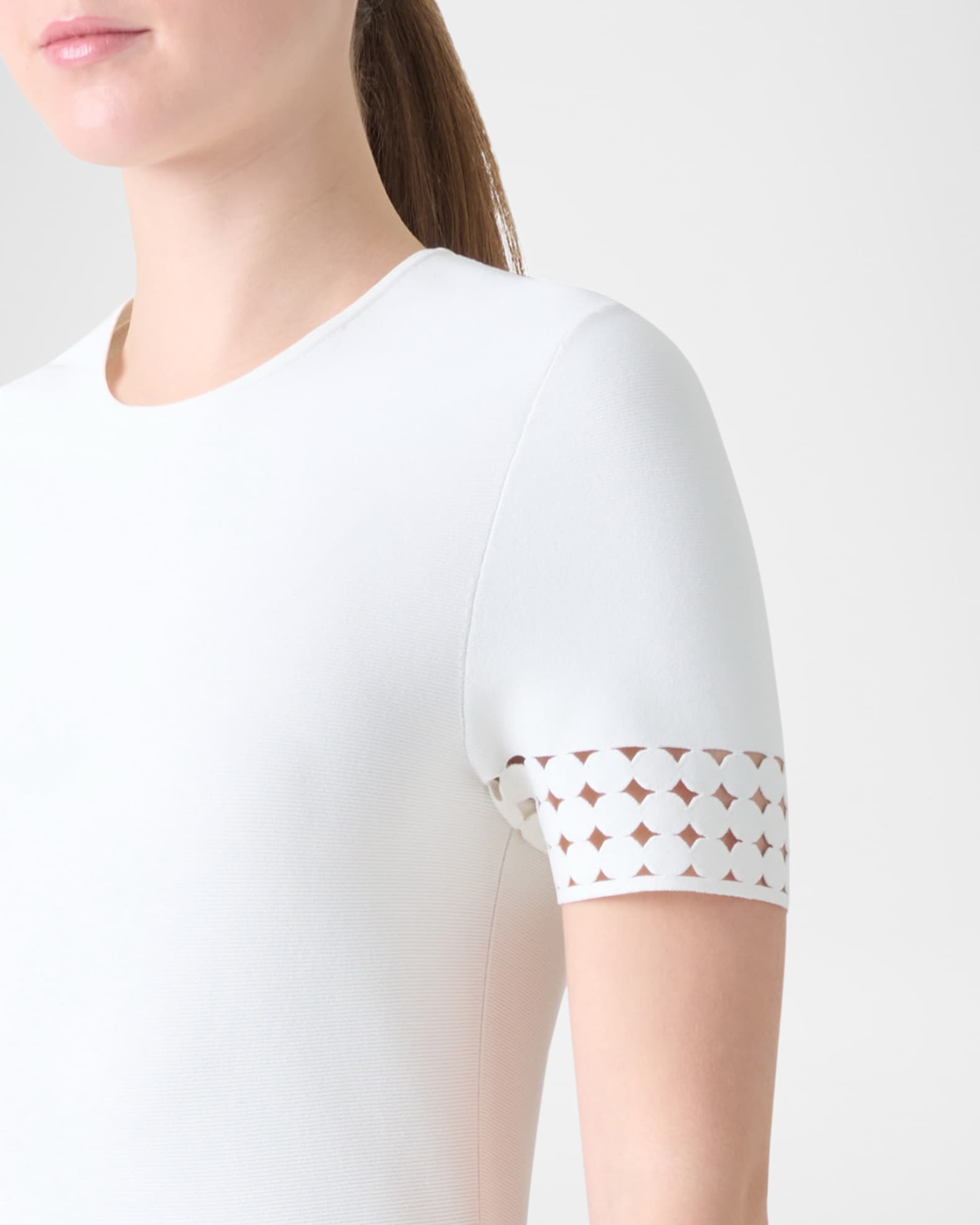 Akris punto Dot Lace Knit A-Line Dress | Neiman Marcus