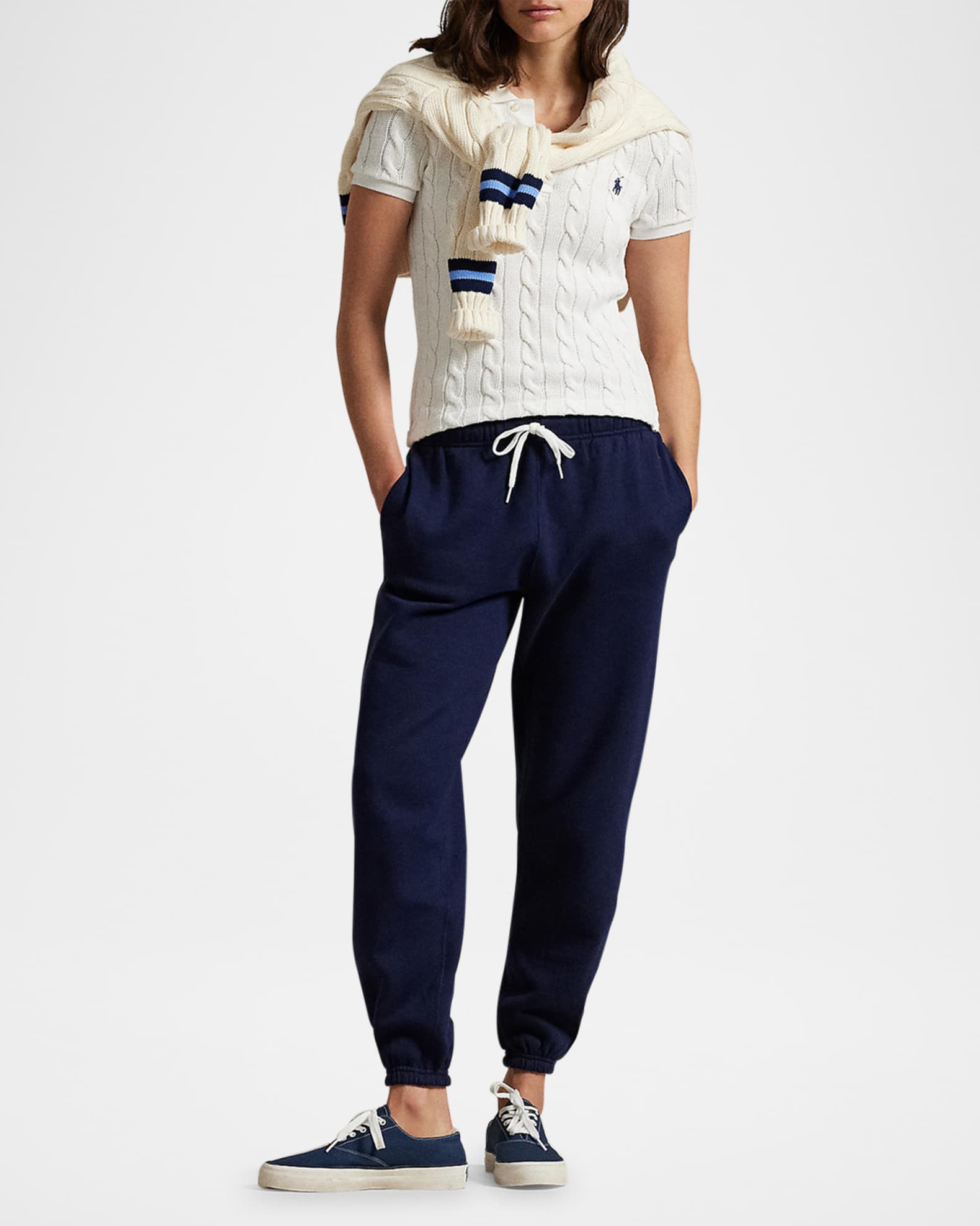 Polo Ralph Lauren Cable-Knit Polo Shirt | Neiman Marcus
