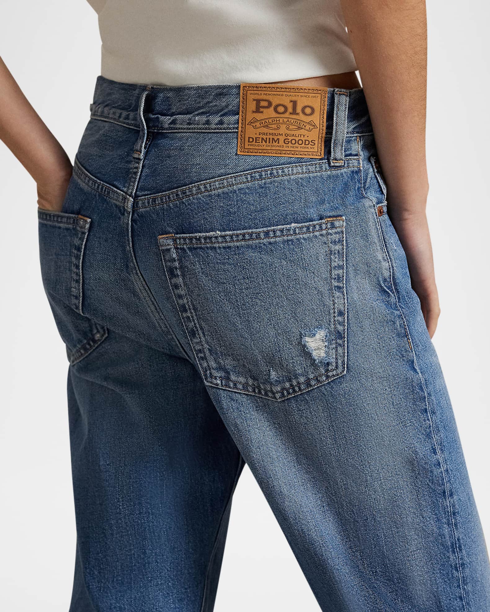 Polo Ralph Lauren High-Rise Relaxed Straight Jeans | Neiman Marcus