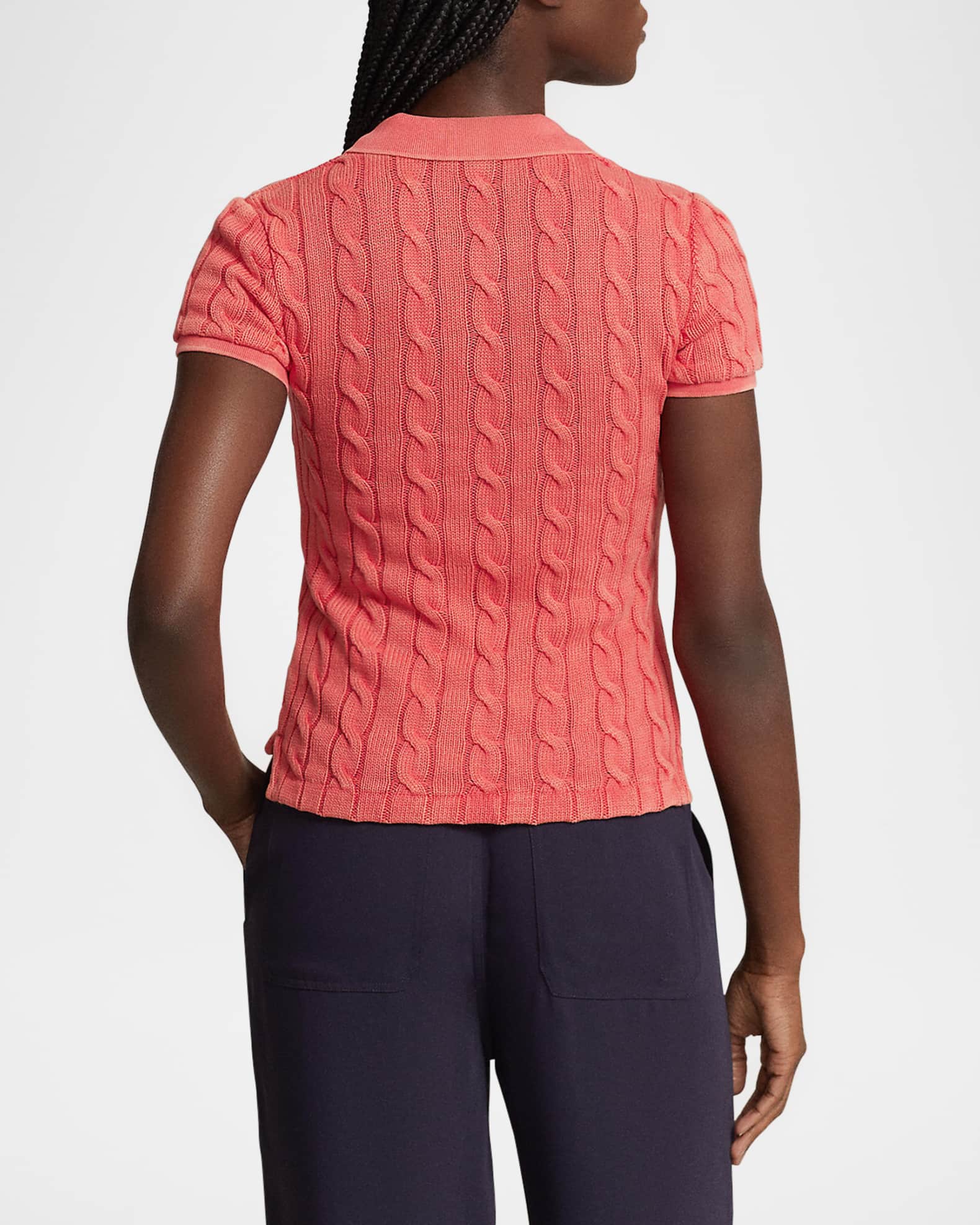 Polo Ralph Lauren Cable-Knit Polo Shirt | Neiman Marcus
