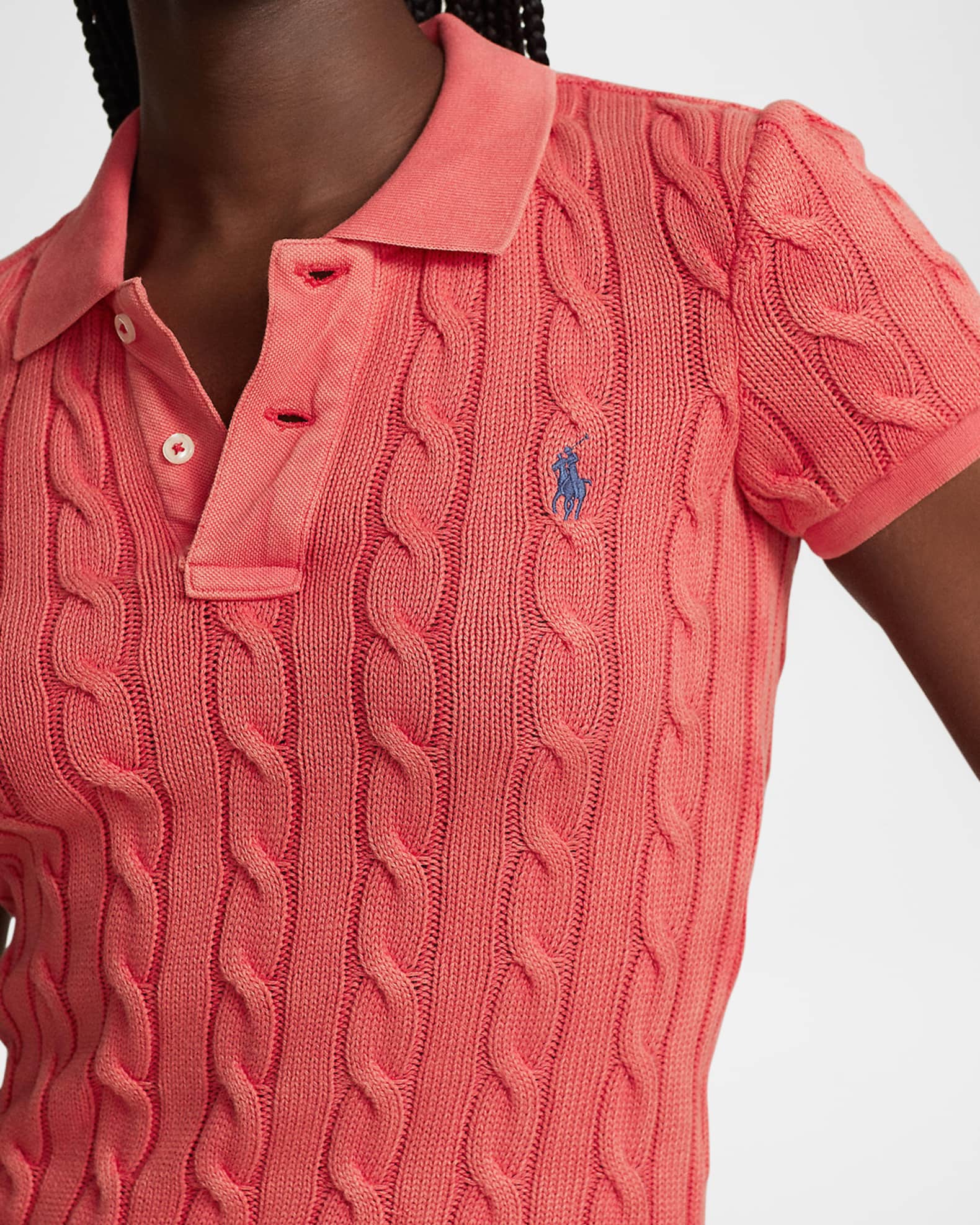 Polo Ralph Lauren Cable-Knit Polo Shirt | Neiman Marcus