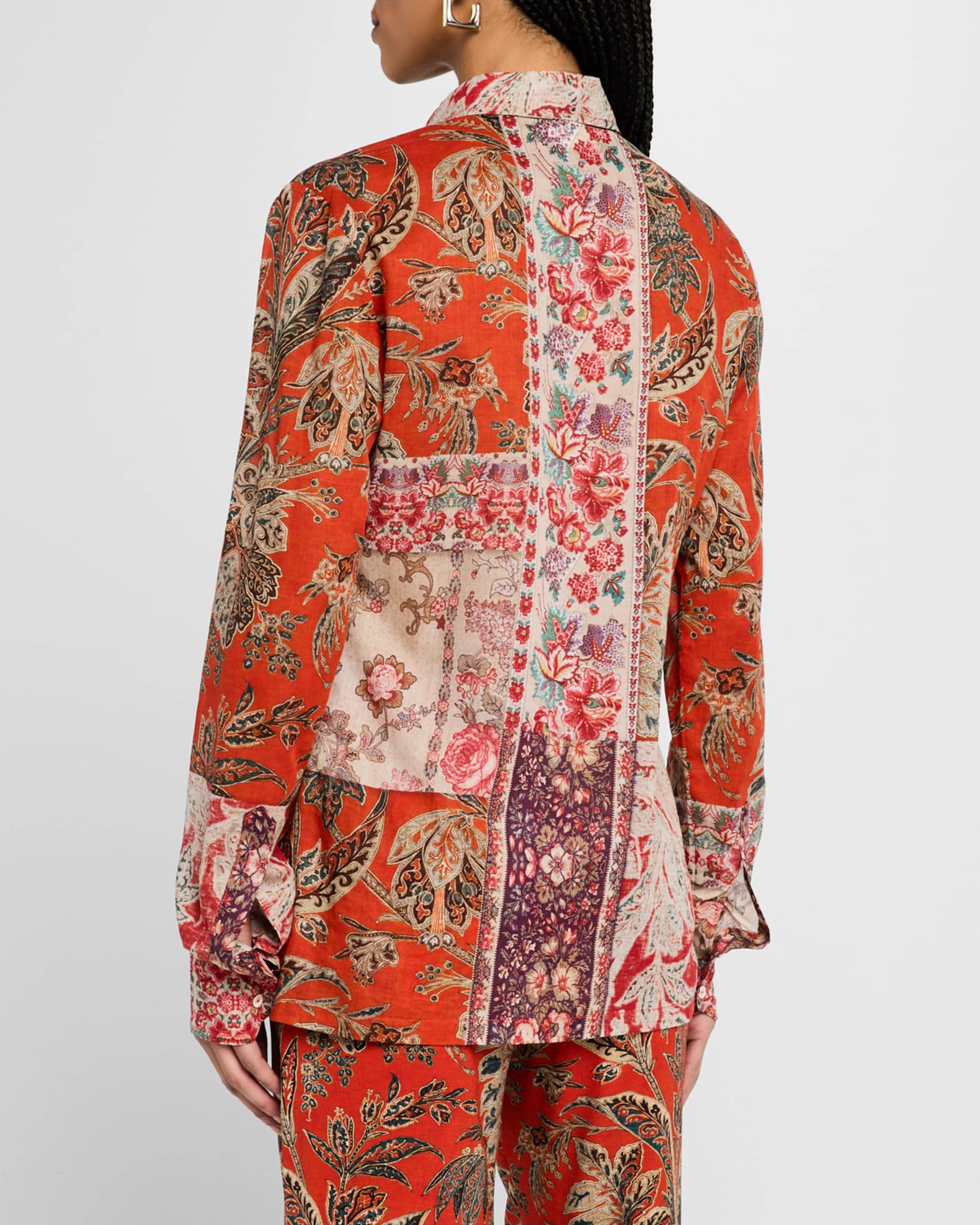 Pierre-Louis Mascia Floral-Print Cotton Top | Neiman Marcus