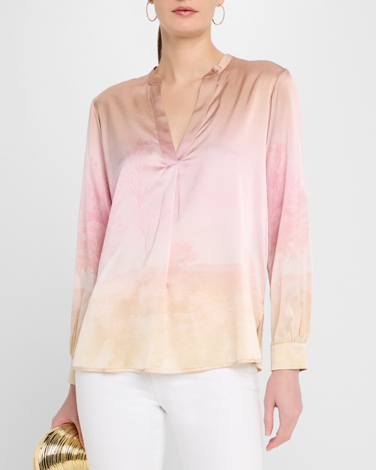 Pierre-Louis Mascia Ombre Landscape-Print Top | Neiman Marcus