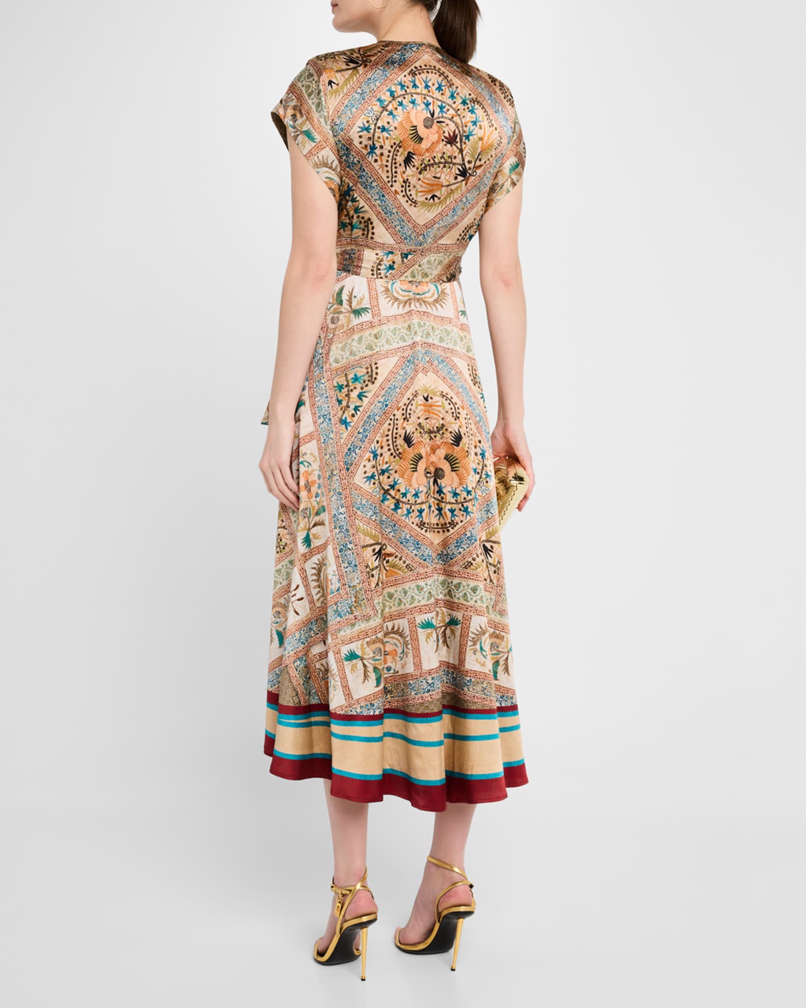 Pierre-Louis Mascia Floral-Print Silk Midi Wrap Dress | Neiman Marcus
