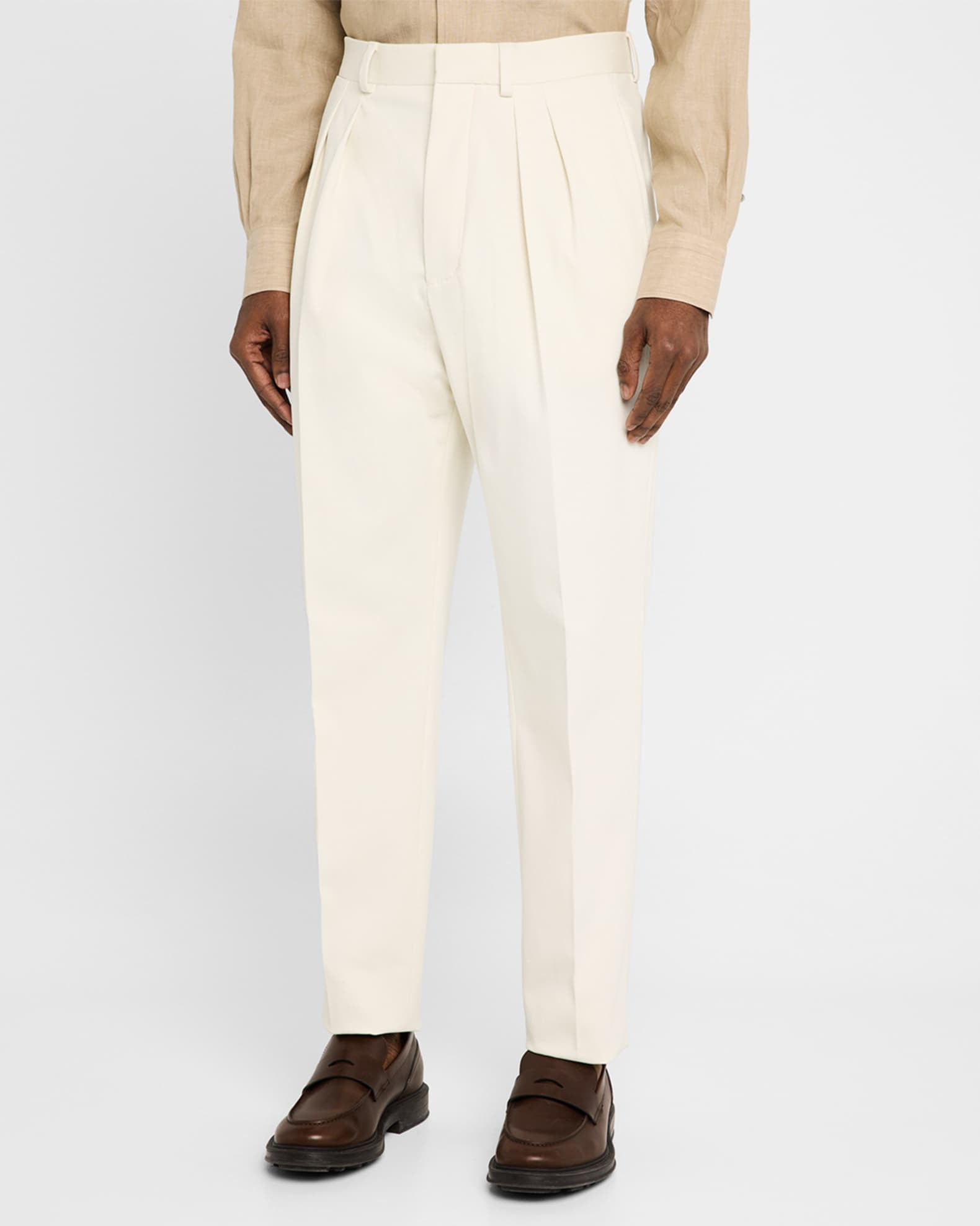 Loro Piana Men's Ruben Pleated Trousers | Neiman Marcus
