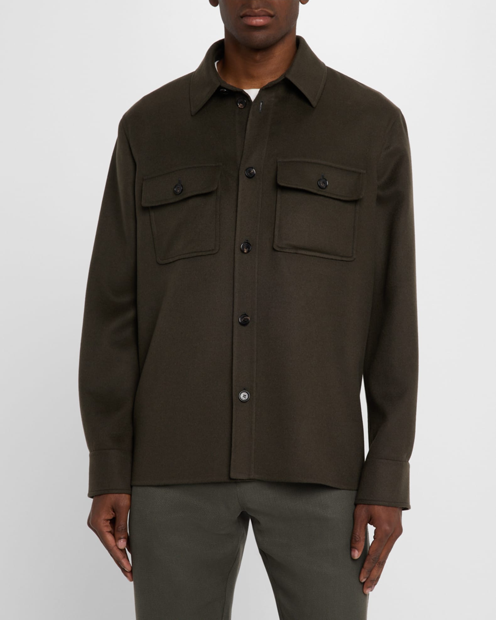 Loro Piana Men's Jim Cashmere Overshirt | Neiman Marcus