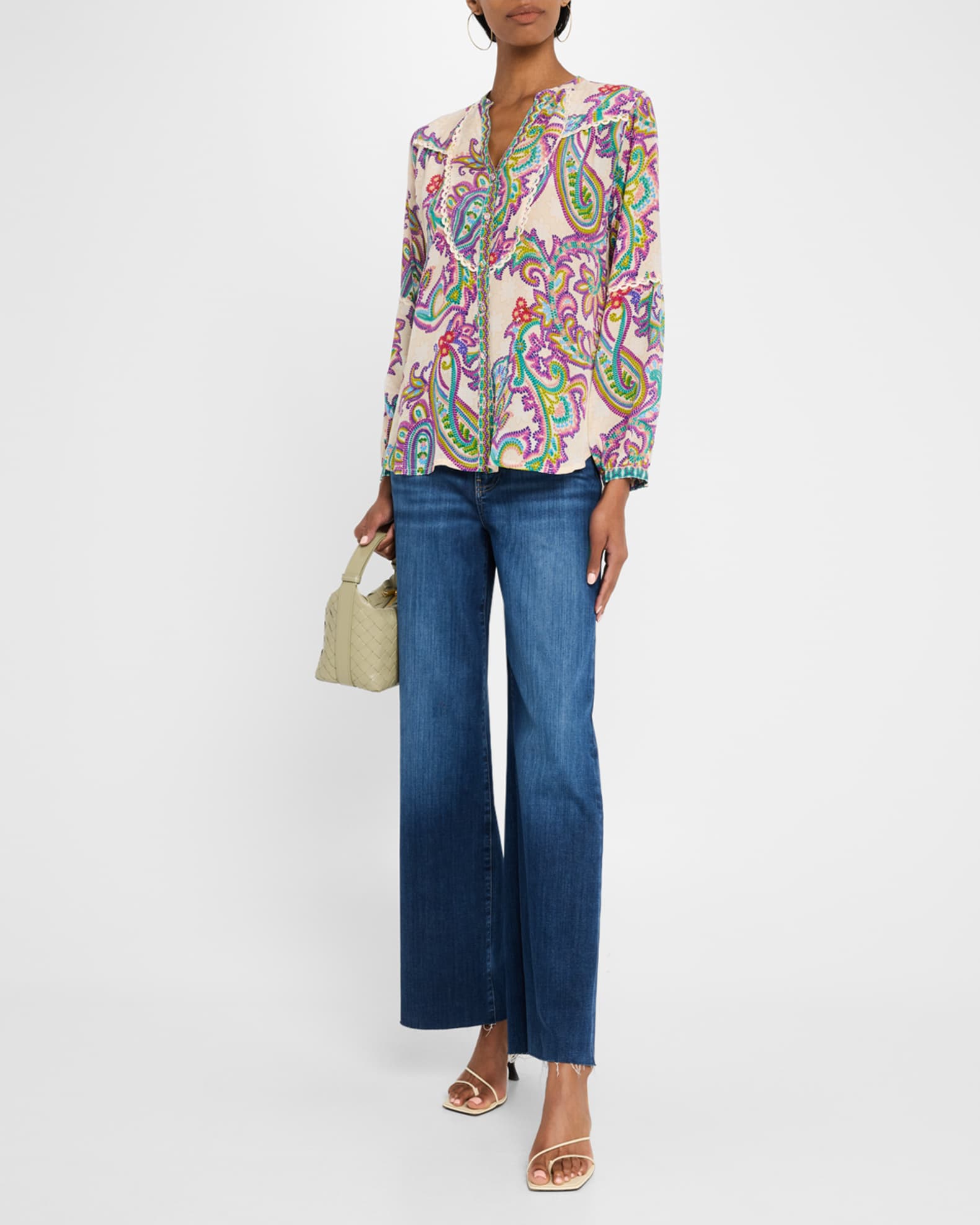 Johnny Was Noellie Paisley-Print Silk Shirt | Neiman Marcus
