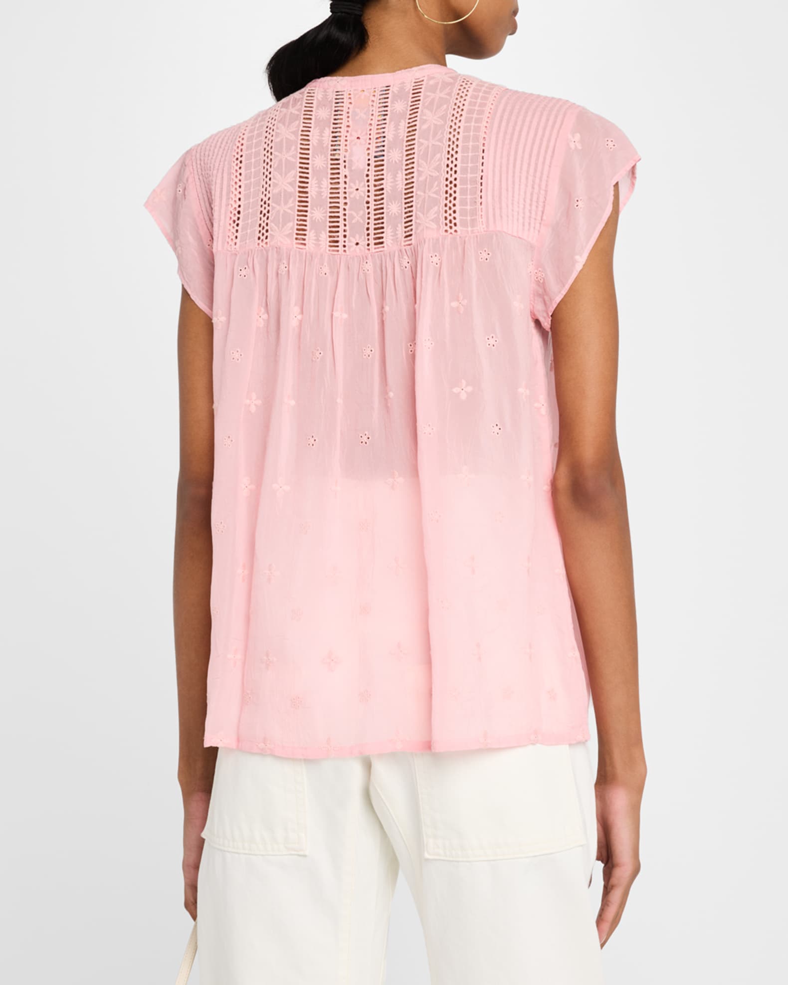 Johnny Was Tunara Embroidered Georgette Blouse | Neiman Marcus