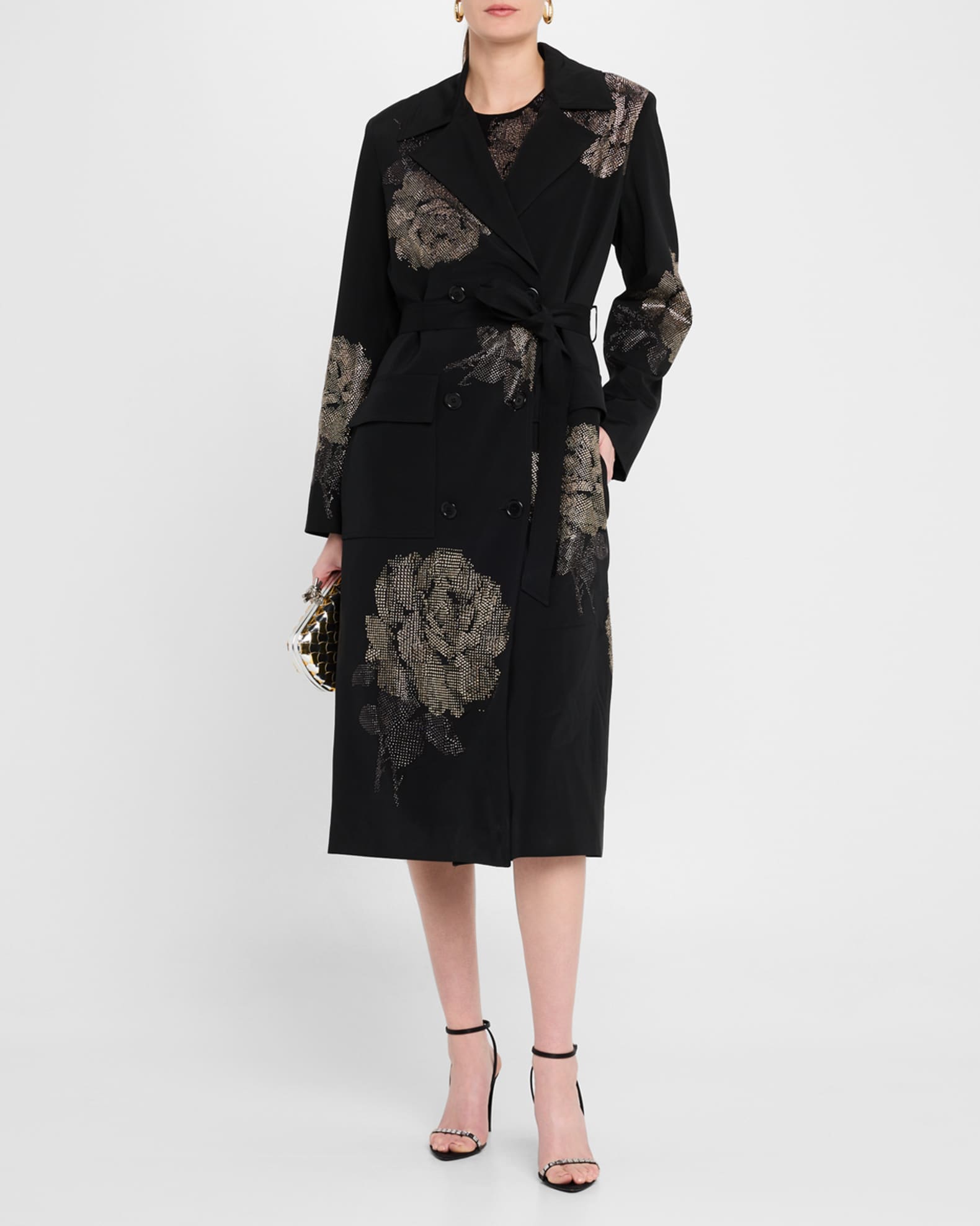 Libertine Ghost Rose Belted Long Trench Coat | Neiman Marcus