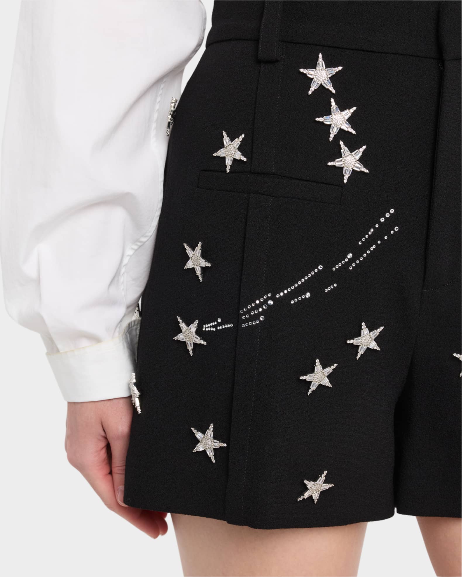 Libertine Shooting Stars Embellished High-Rise Shorts | Neiman Marcus