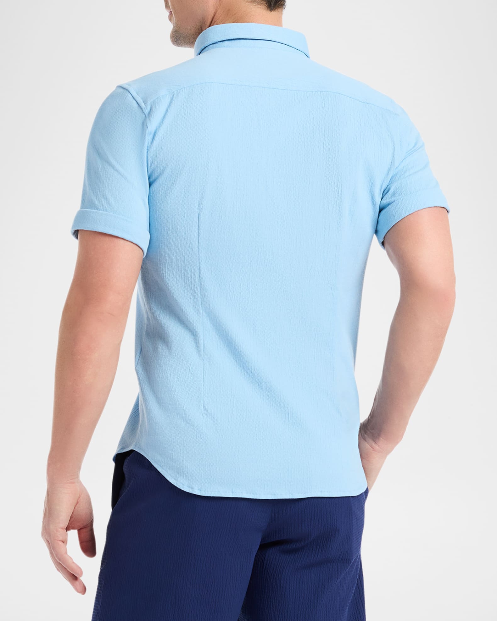 Robert Graham Men's Hammond Textured Short-Sleeve Shirt | Neiman Marcus