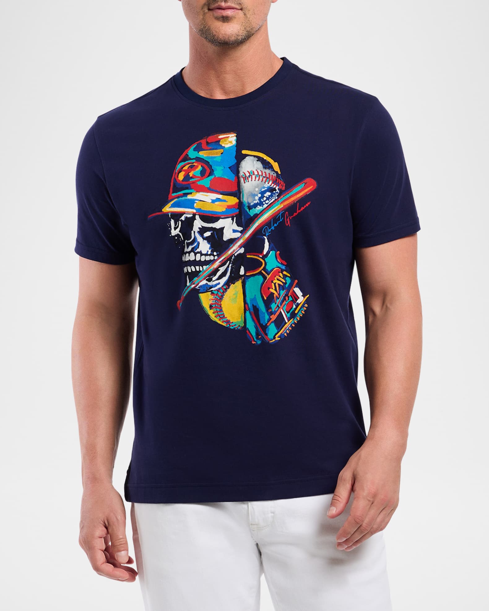 Robert Graham Men's Skull Slugger Graphic T-Shirt | Neiman Marcus