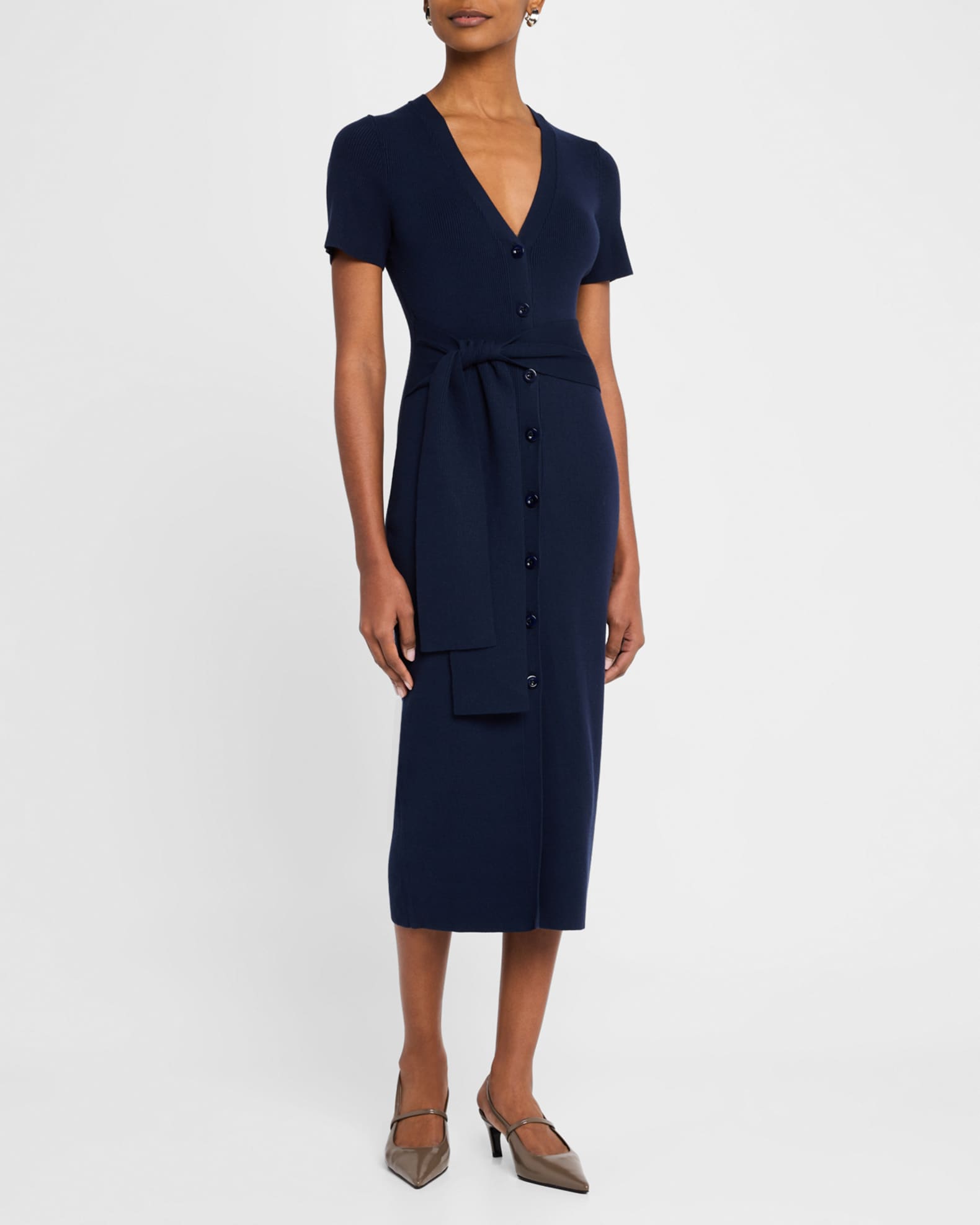 Toccin Agnes Short-Sleeve Cardigan Dress | Neiman Marcus