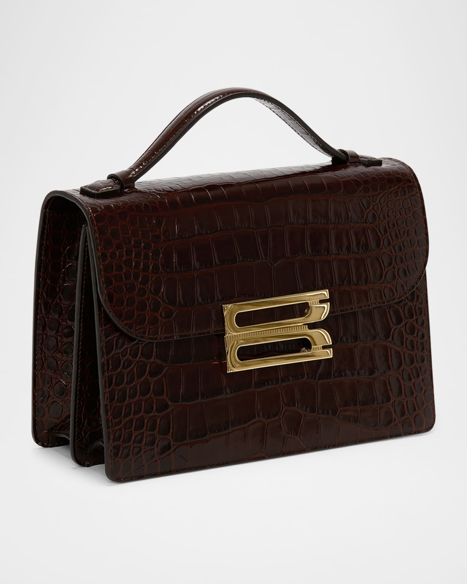 Victoria Beckham The Dorian Croc-Embossed Leather Crossbody Bag ...