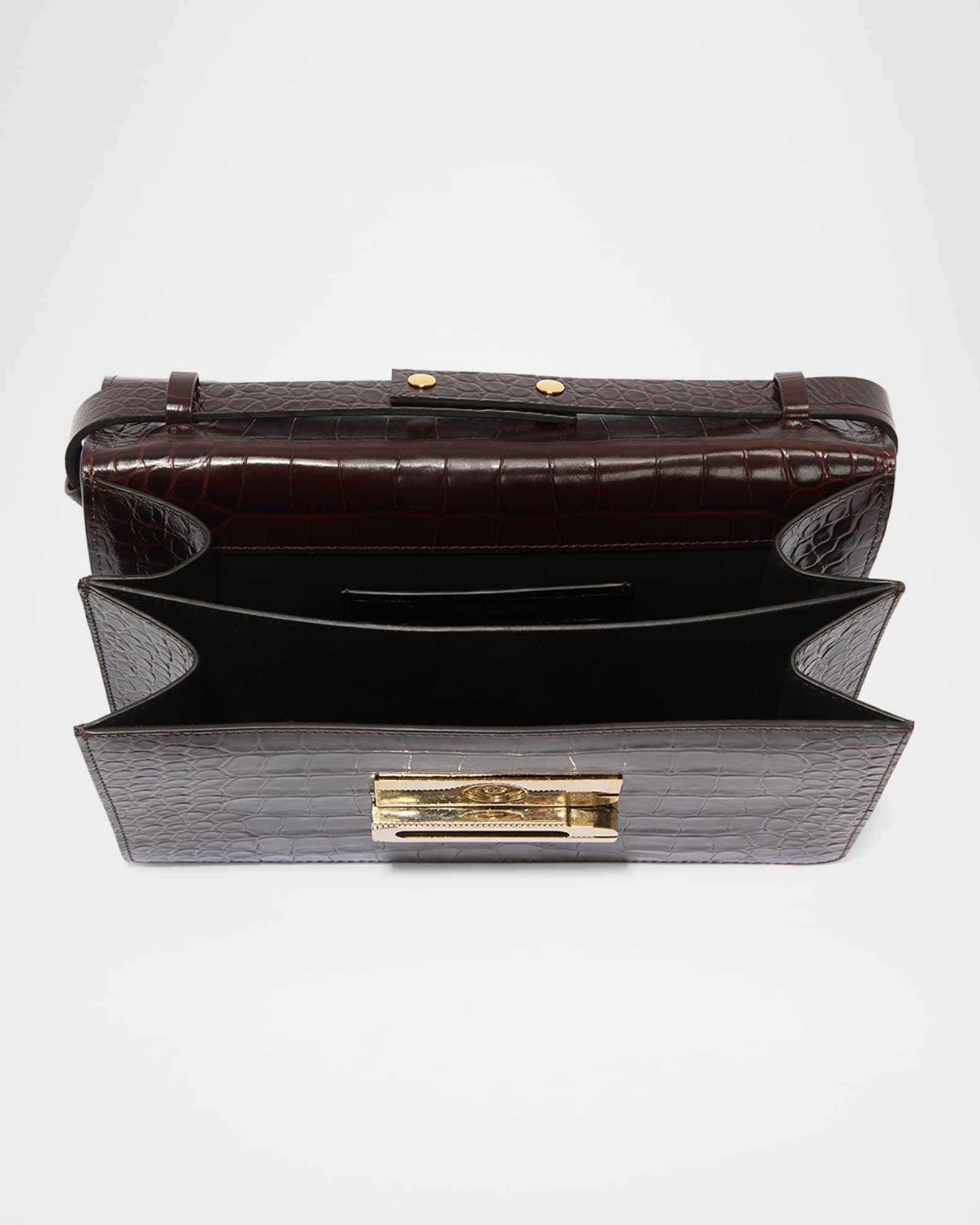 Victoria Beckham The Dorian Croc-Embossed Leather Crossbody Bag ...