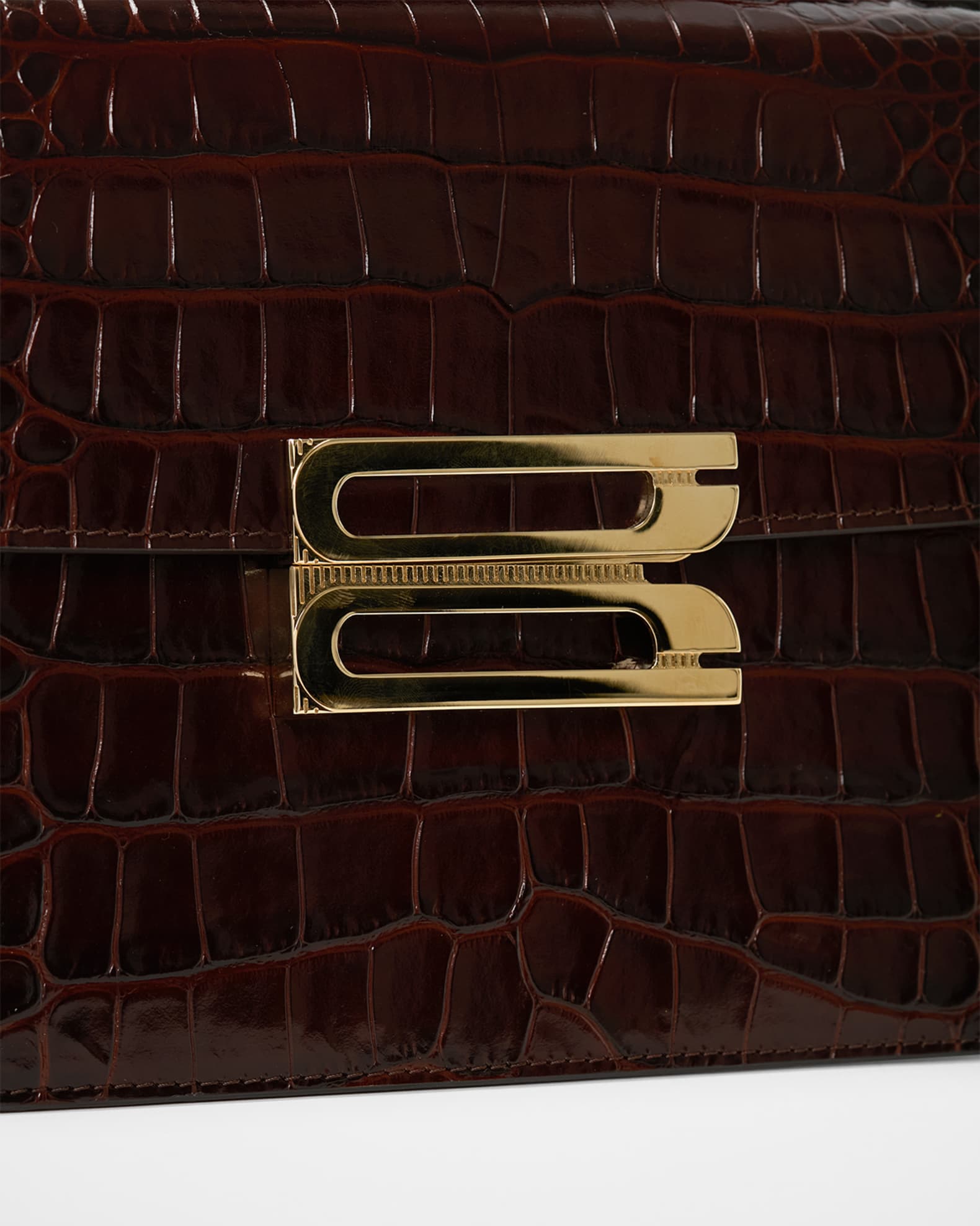 Victoria Beckham The Dorian Croc-Embossed Leather Crossbody Bag ...