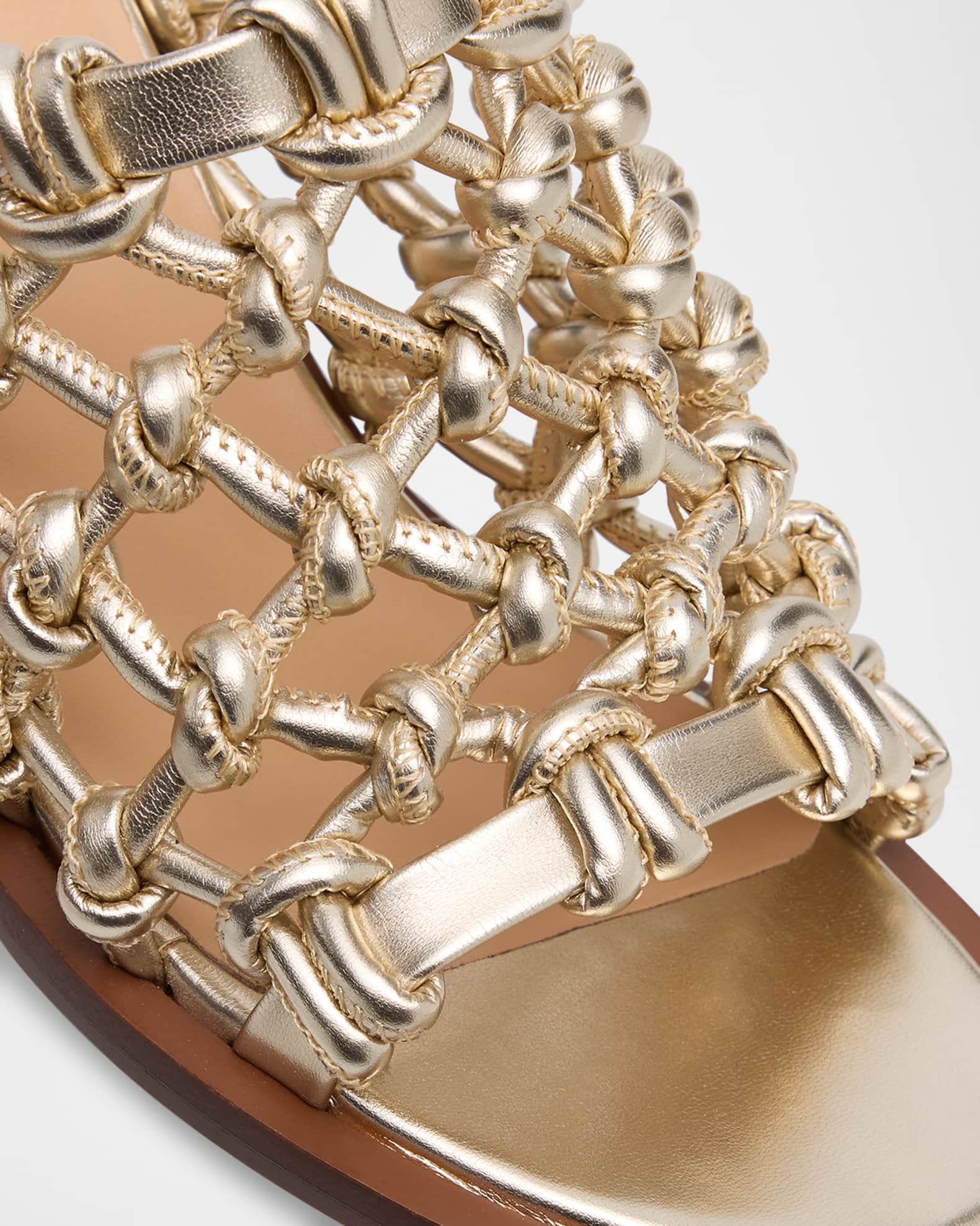 Odissi Nour Metallic Caged Sandals | Neiman Marcus