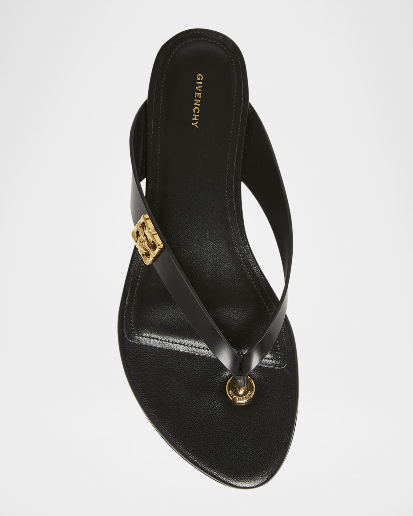 Givenchy 4G Liquid Leather Thong Sandals | Neiman Marcus