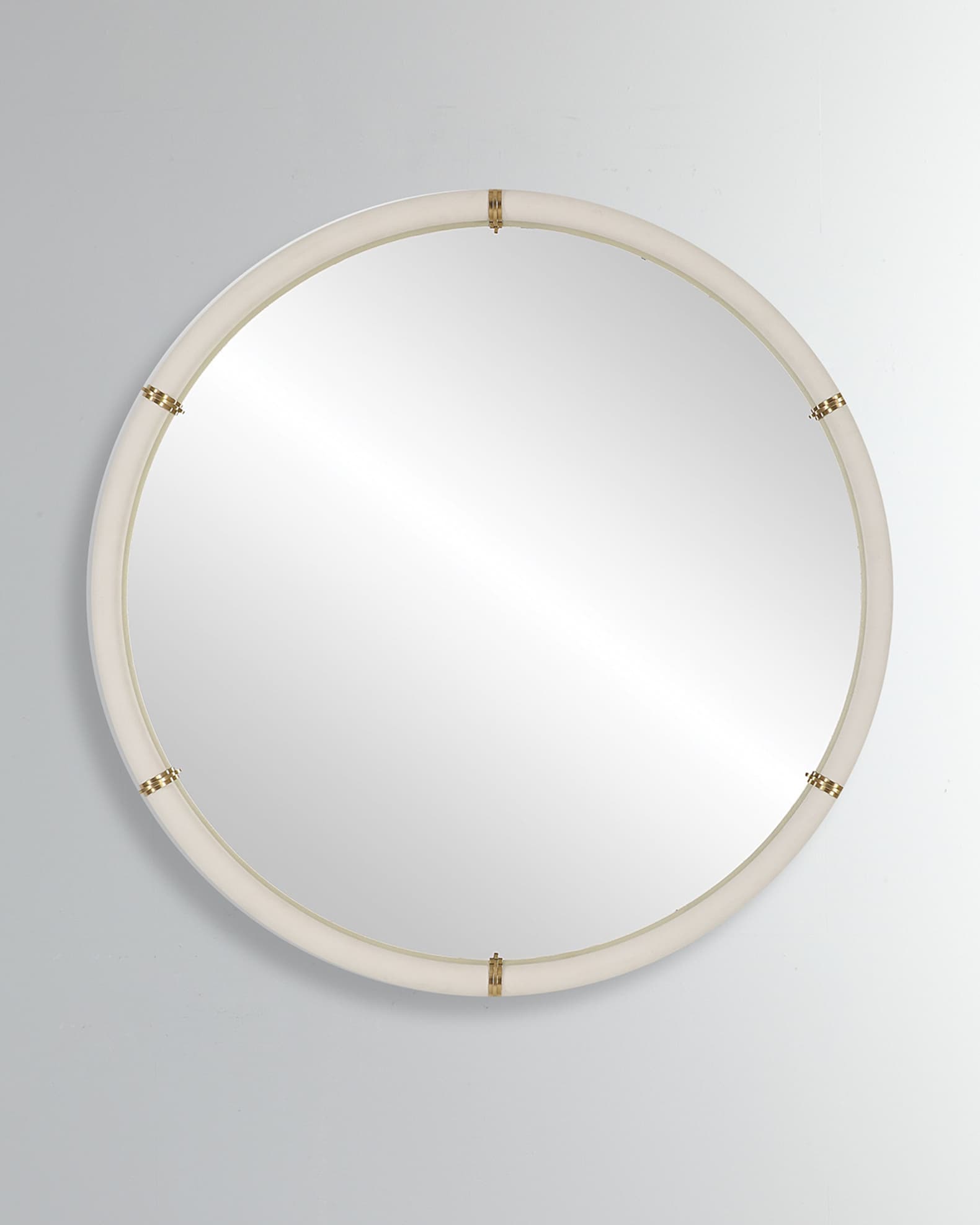 Cyprus Faux Shagreen Wall Mirror, 43" Round | Neiman Marcus