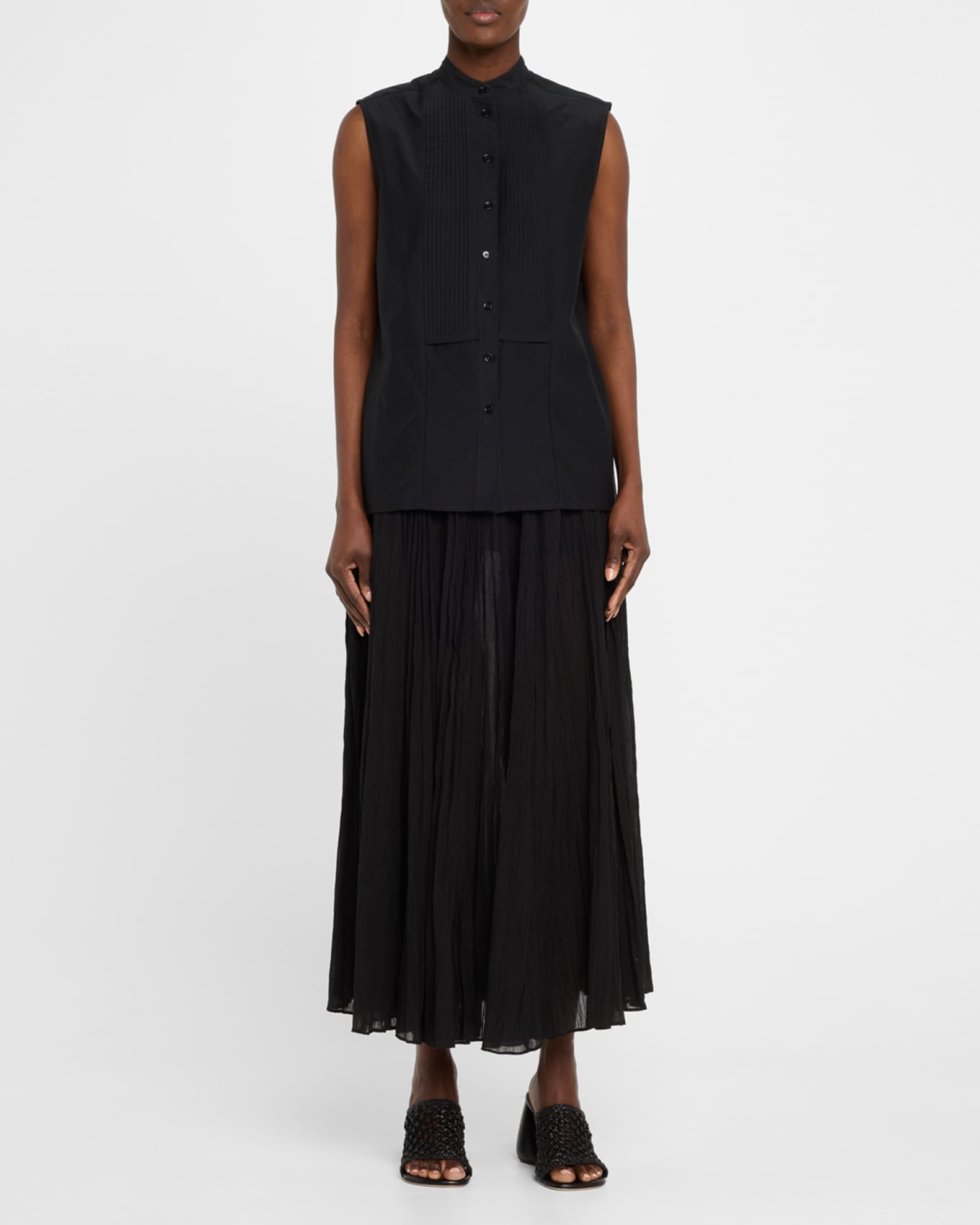 Dear Frances Drew Woven Leather Mule Sandals | Neiman Marcus