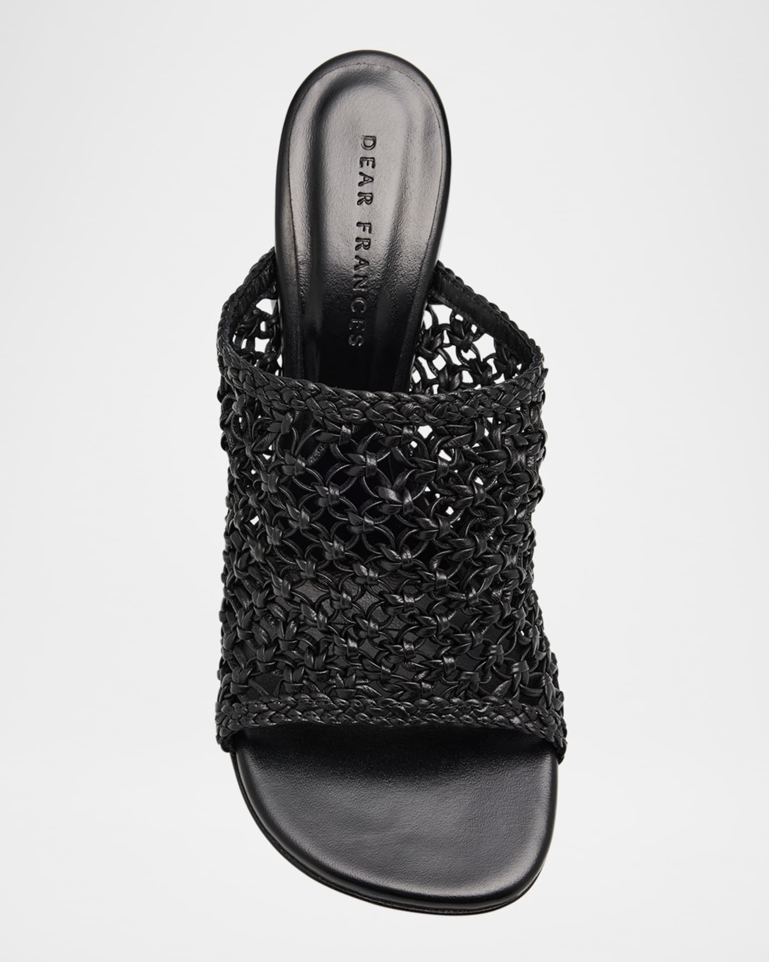 Dear Frances Drew Woven Leather Mule Sandals | Neiman Marcus