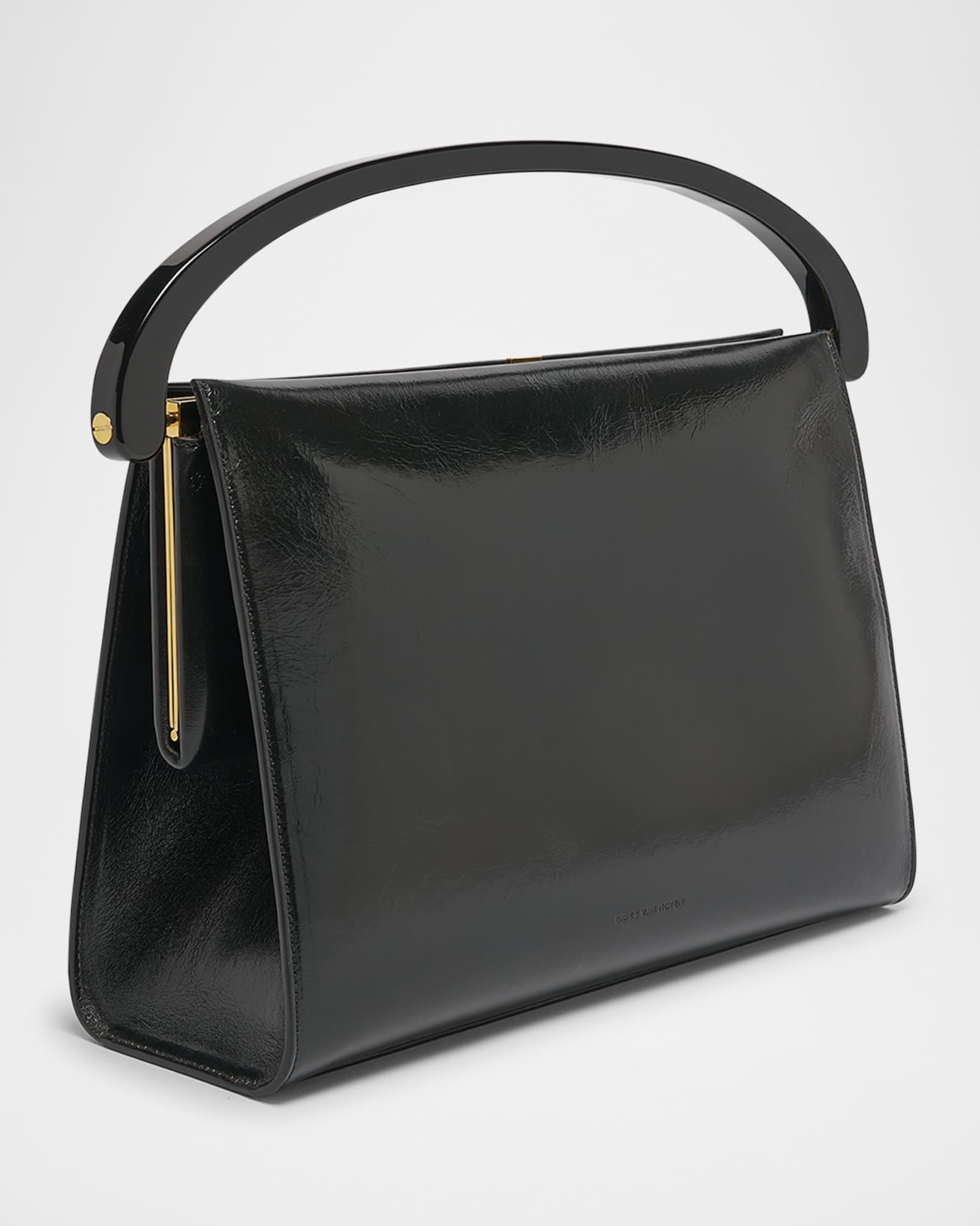 Dries Van Noten Crisp Frame Leather Top-Handle Bag | Neiman Marcus