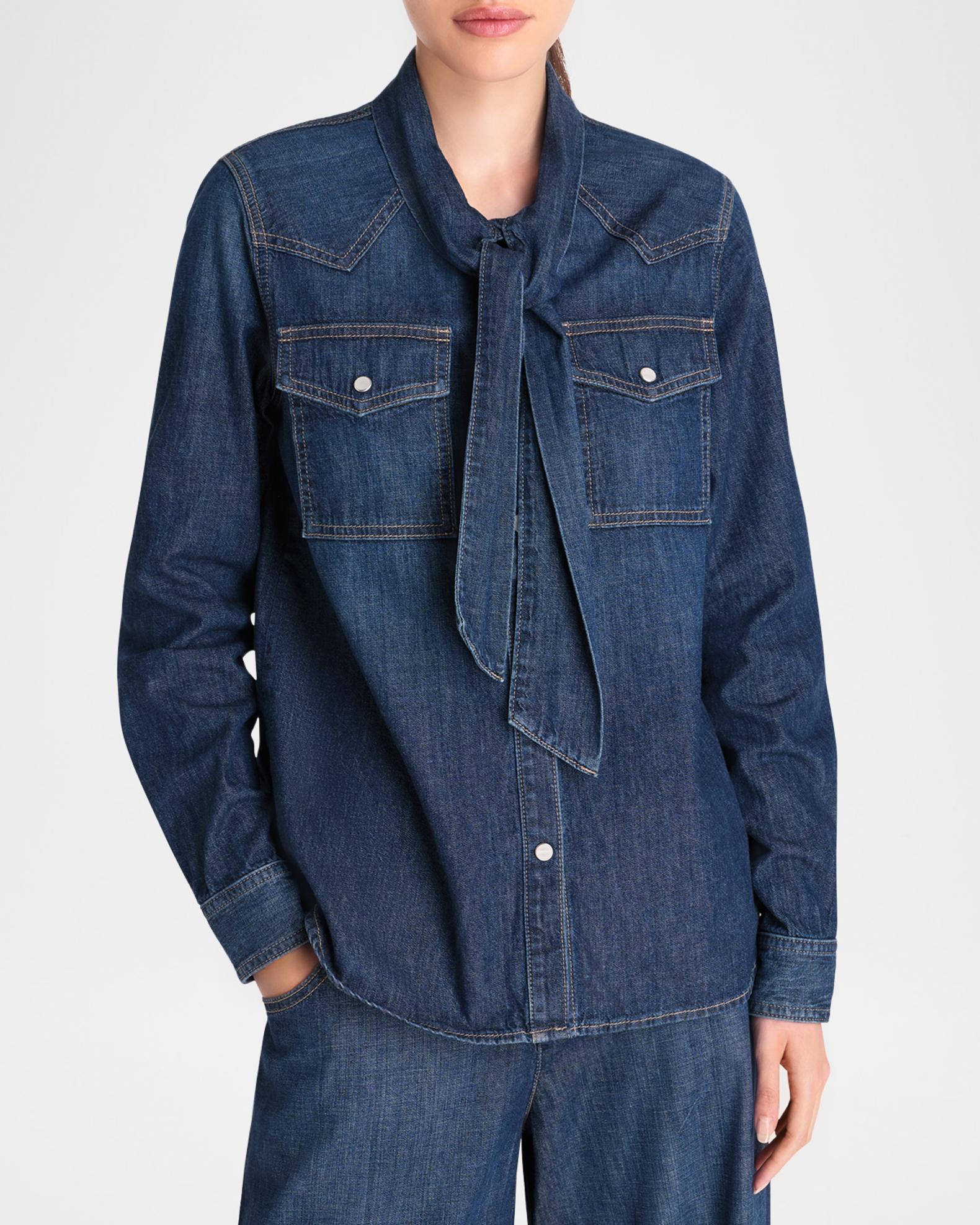 Twp Ranchers Daughter Denim Tie Neck Shirt Neiman Marcus