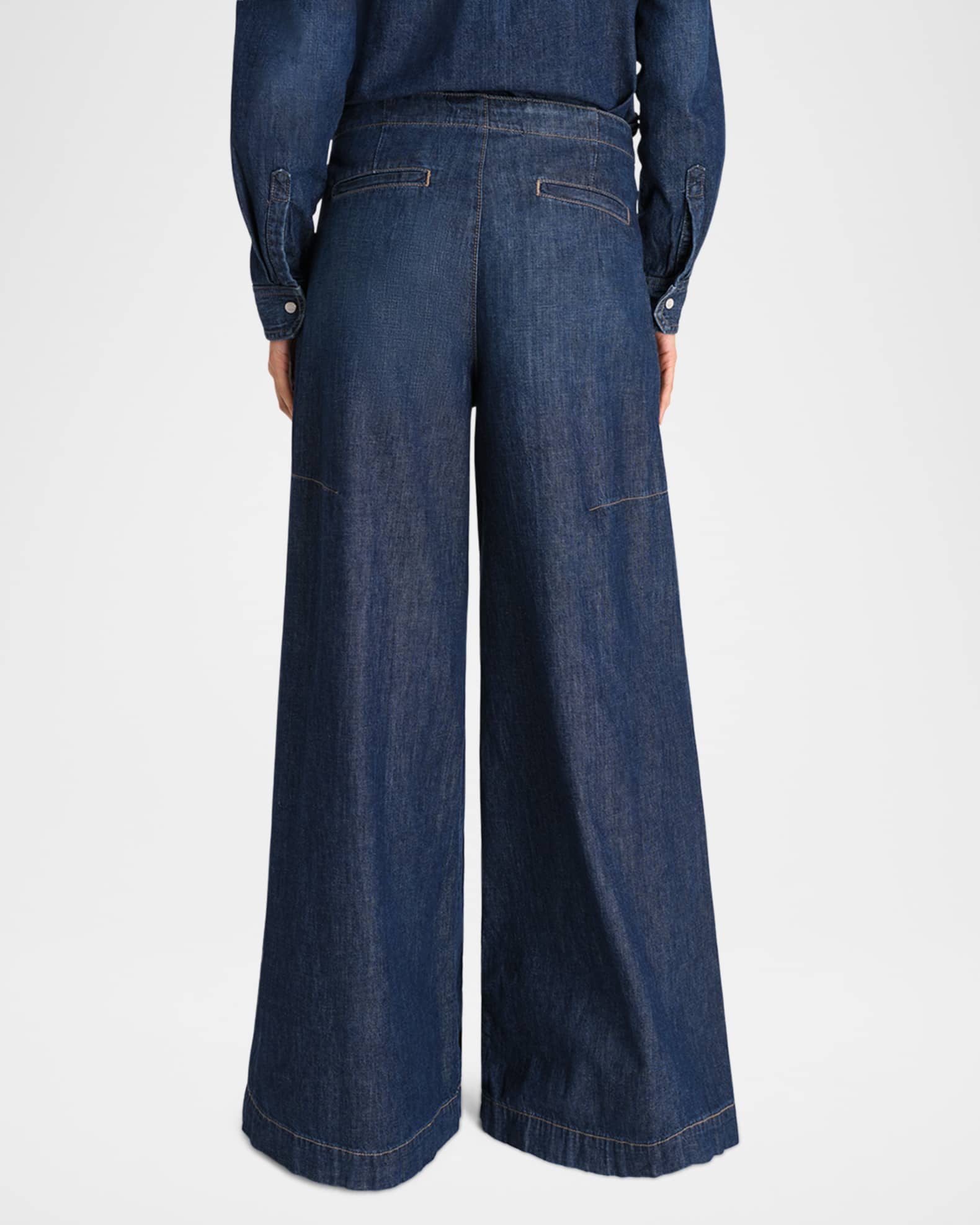 TWP Lulu Wide-Leg Denim Trousers | Neiman Marcus