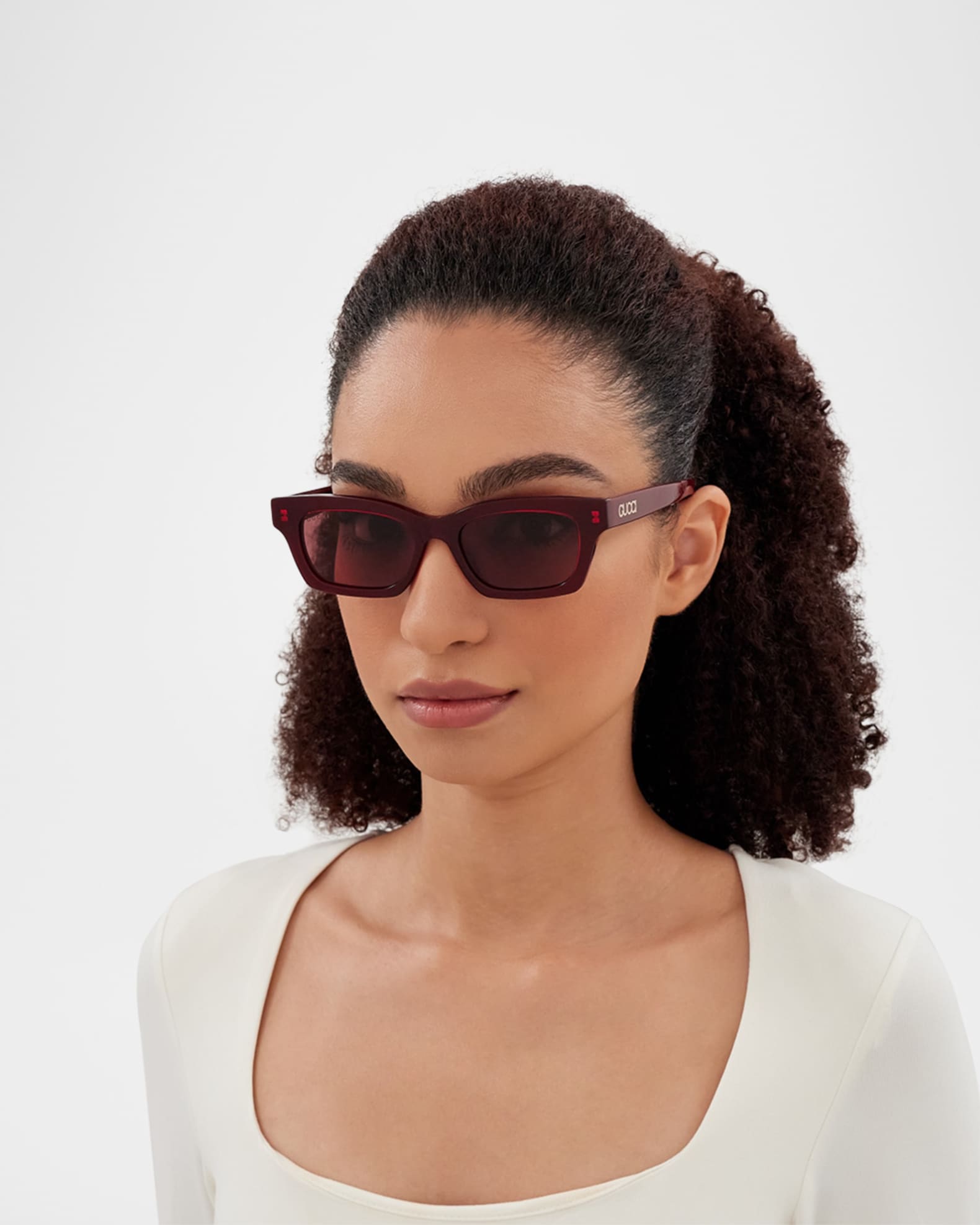 Gucci Logo Rectangular Cat-Eye Sunglasses | Neiman Marcus