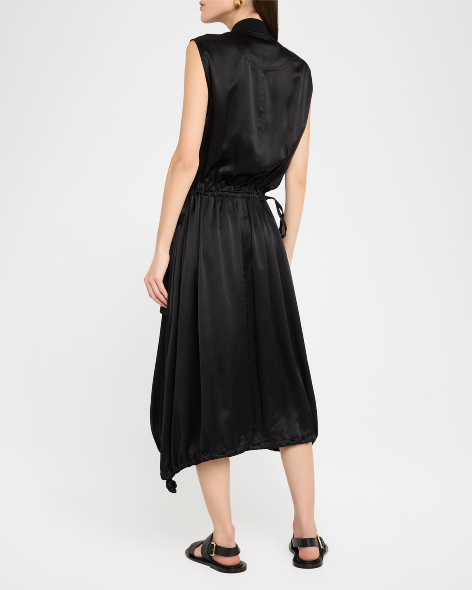 Co Sleeveless Silk Midi Cargo Dress | Neiman Marcus