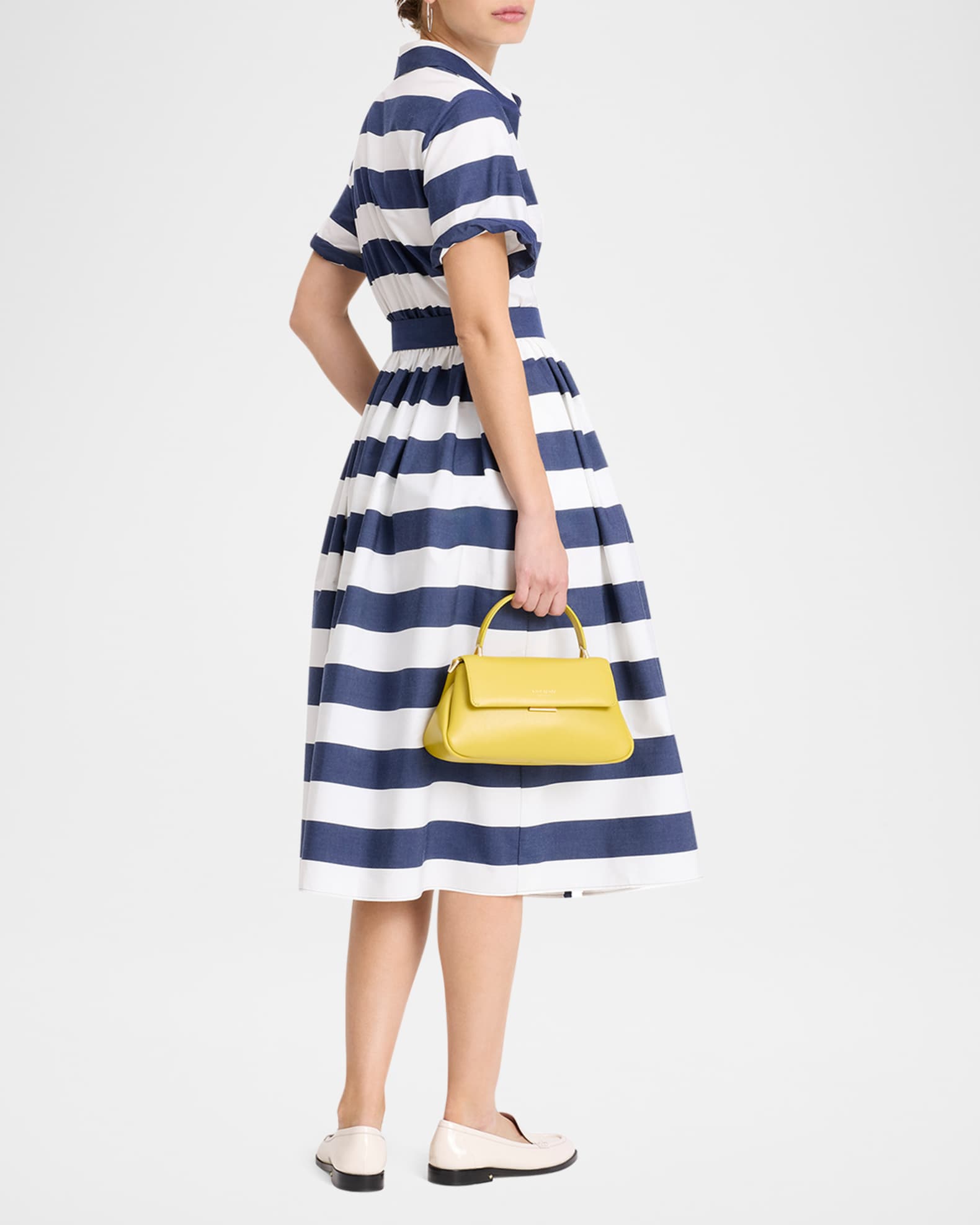 kate spade new york belted sailor stripe poplin midi shirtdress ...