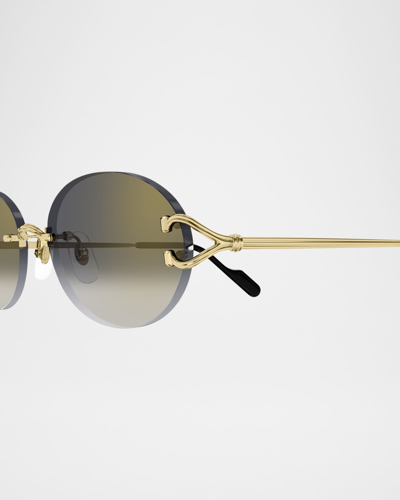 Cartier Rimless Metal Round Sunglasses | Neiman Marcus