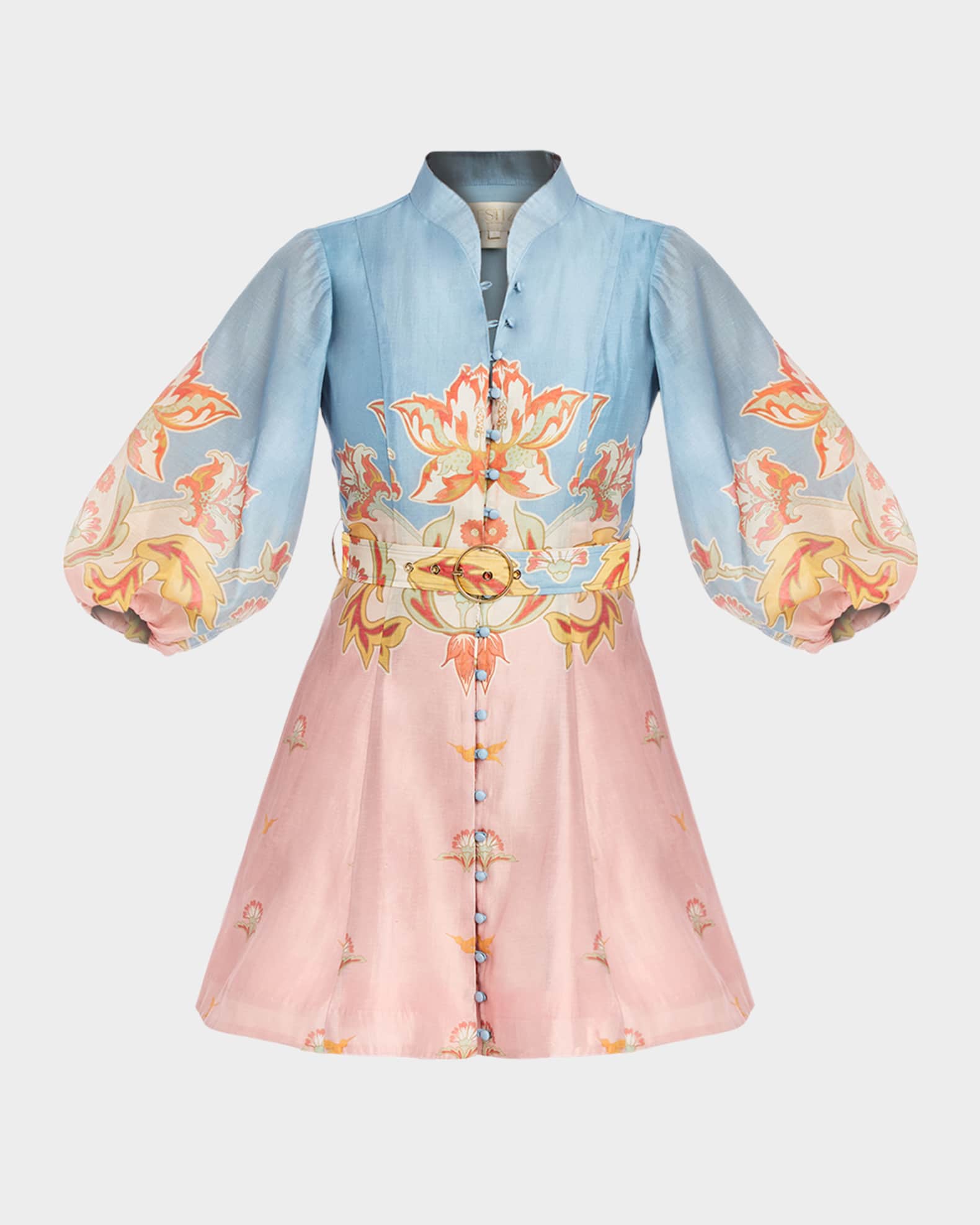 Mestiza New York Valencia Belted Floral-Print Mini Dress | Neiman Marcus