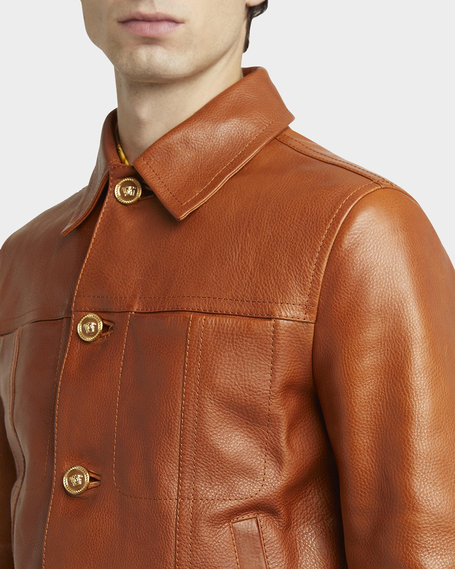 Versace Men's Vachetta Leather Jacket | Neiman Marcus