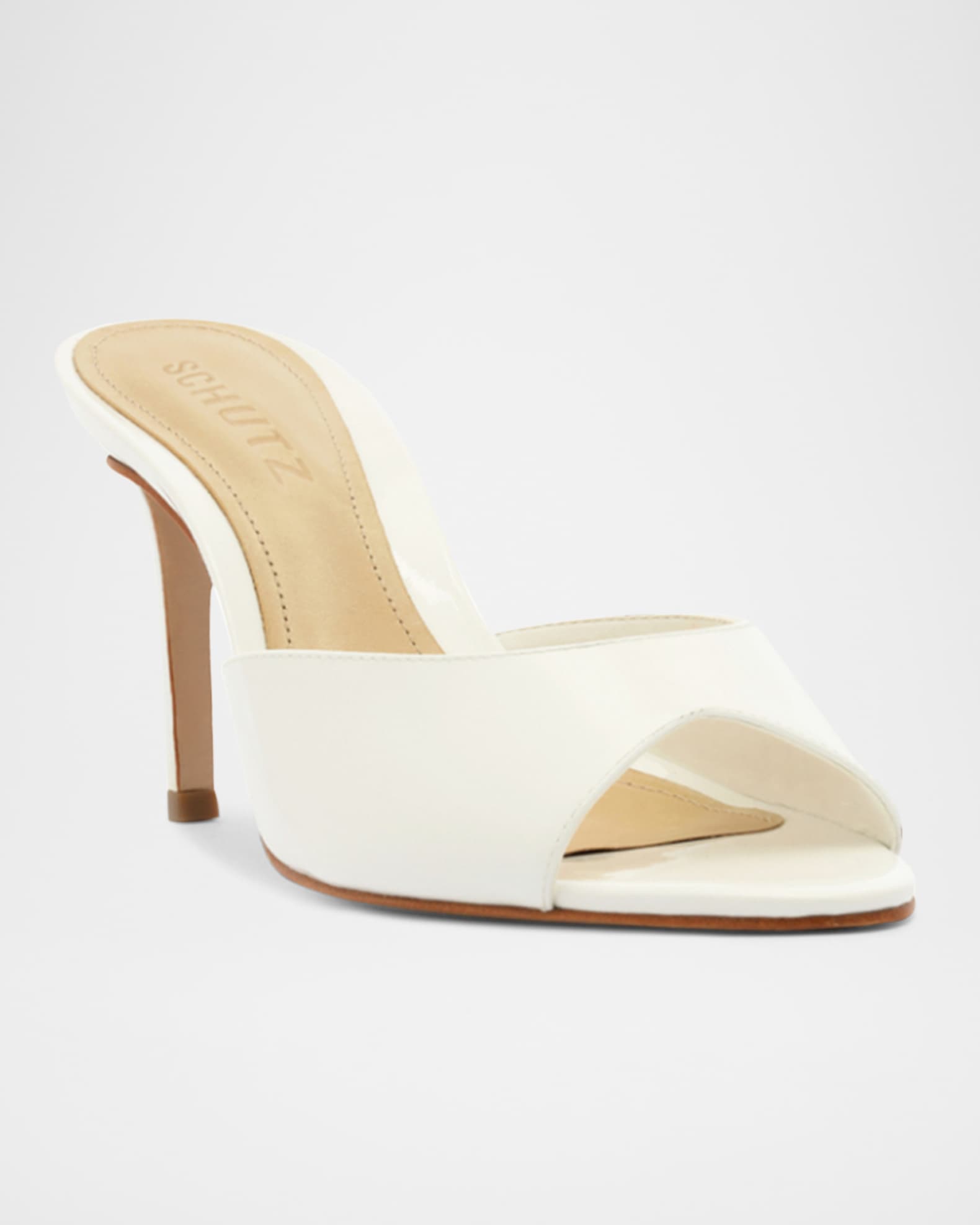 Schutz Cloe Calfskin Stiletto Slide Sandals | Neiman Marcus