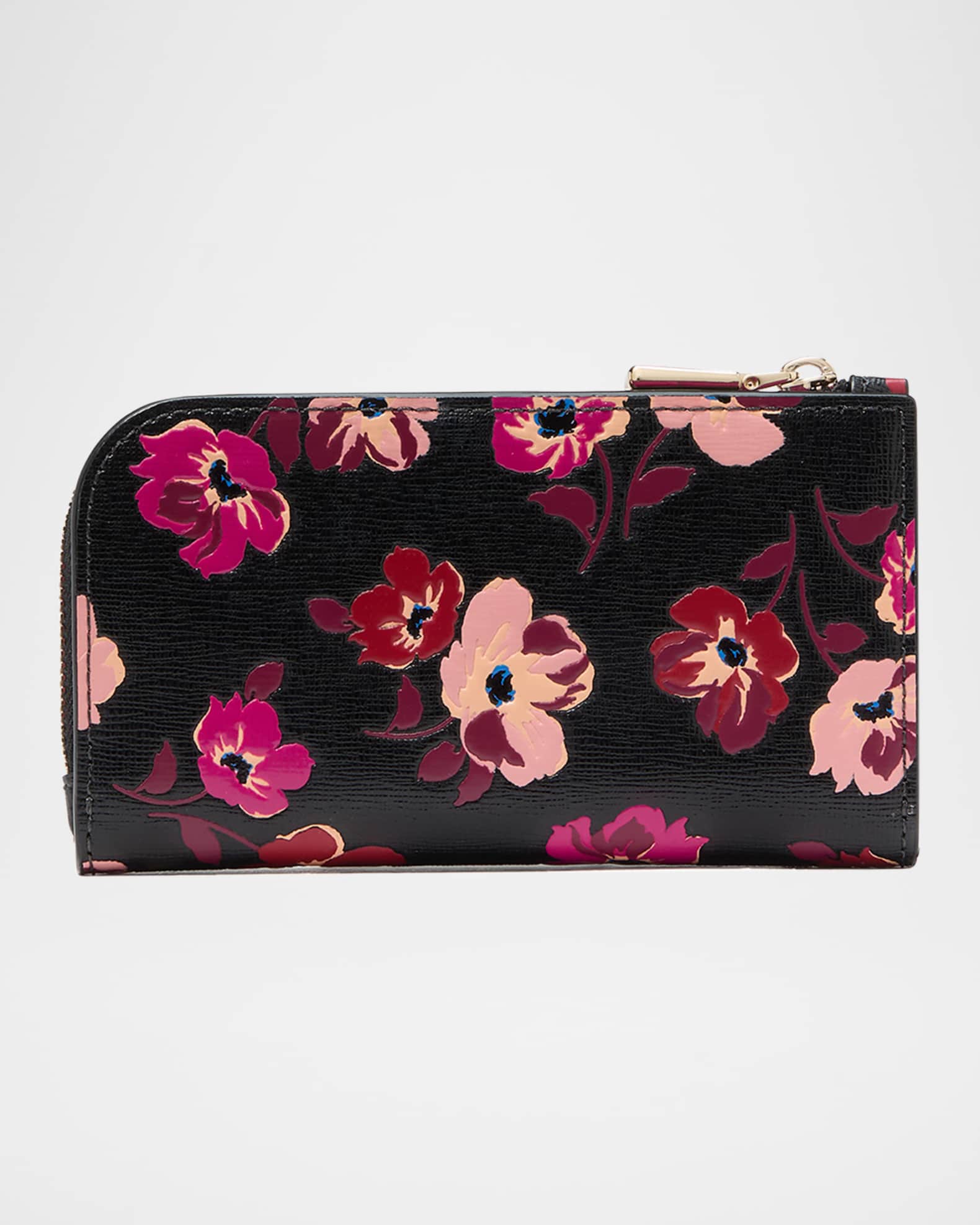 kate spade new york devin small fall poppies printed leather bifold ...