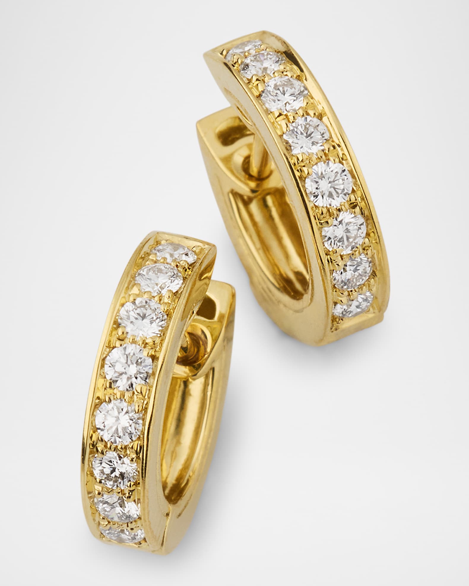 Suna Bros 18K Yellow Gold Diamond Huggie Hoop Earrings | Neiman Marcus
