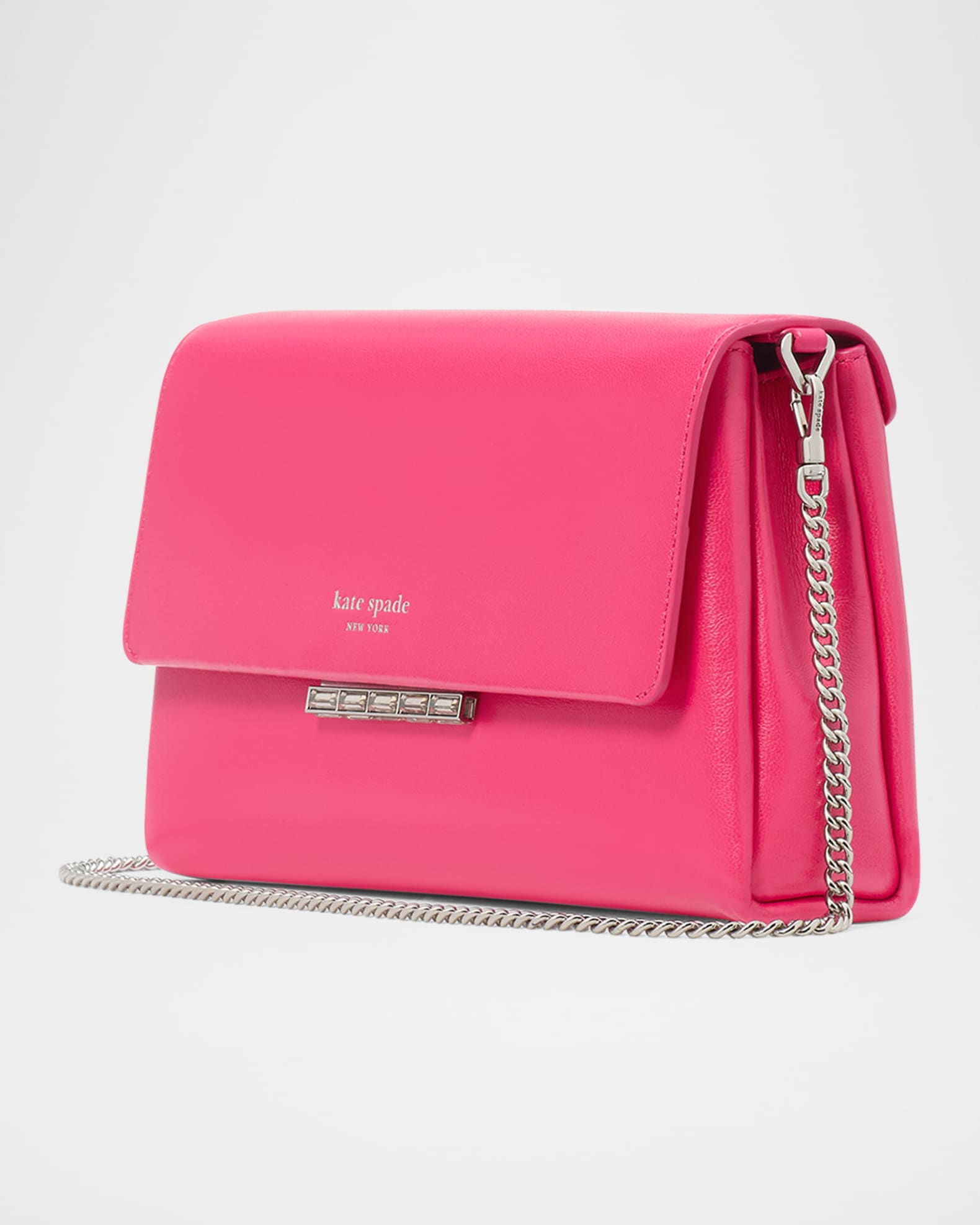 kate spade new york grace lock embellished leather clutch bag | Neiman ...