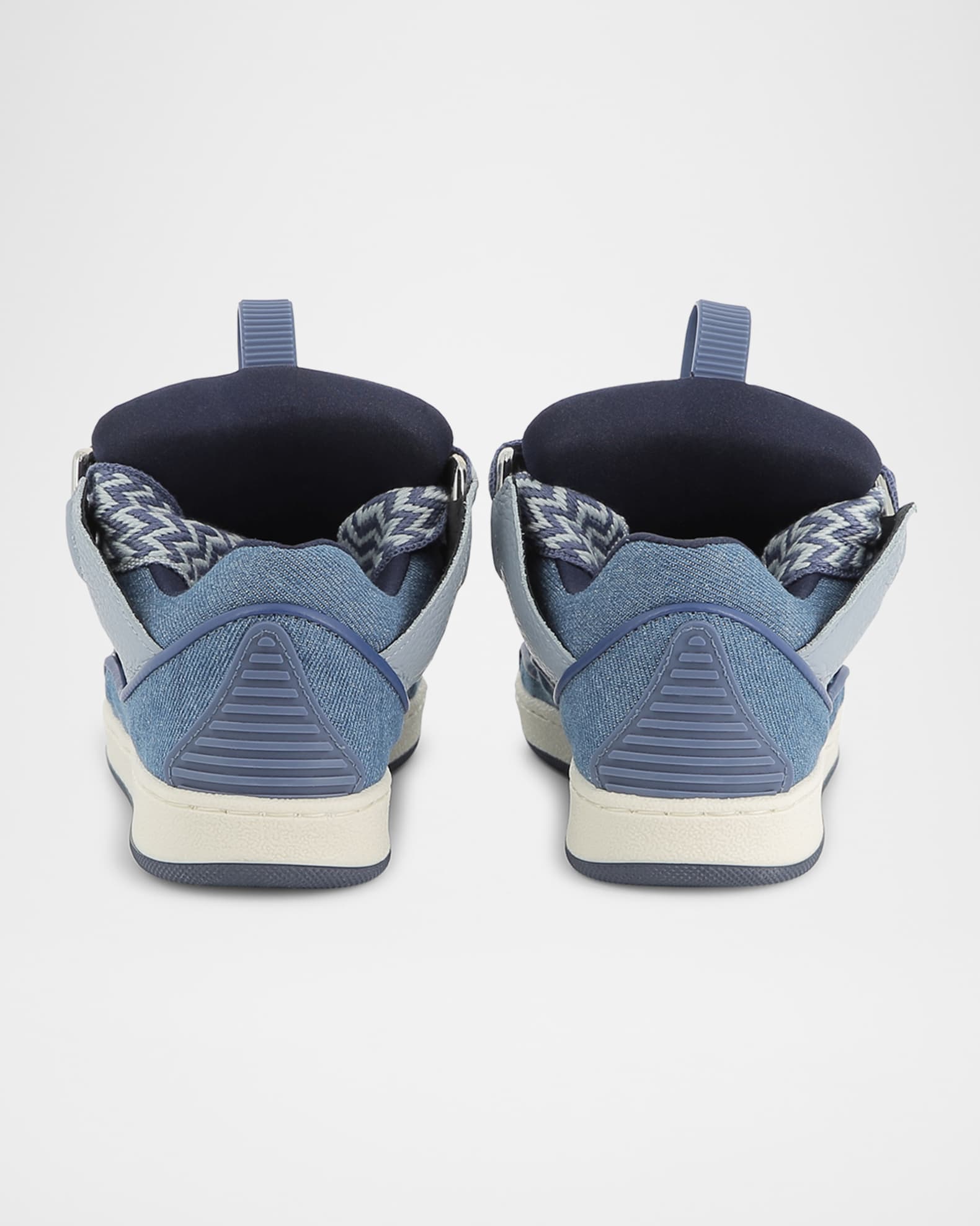 Lanvin Boy's Curb Leather and Denim Chunky Low-Top Sneakers, Kids ...