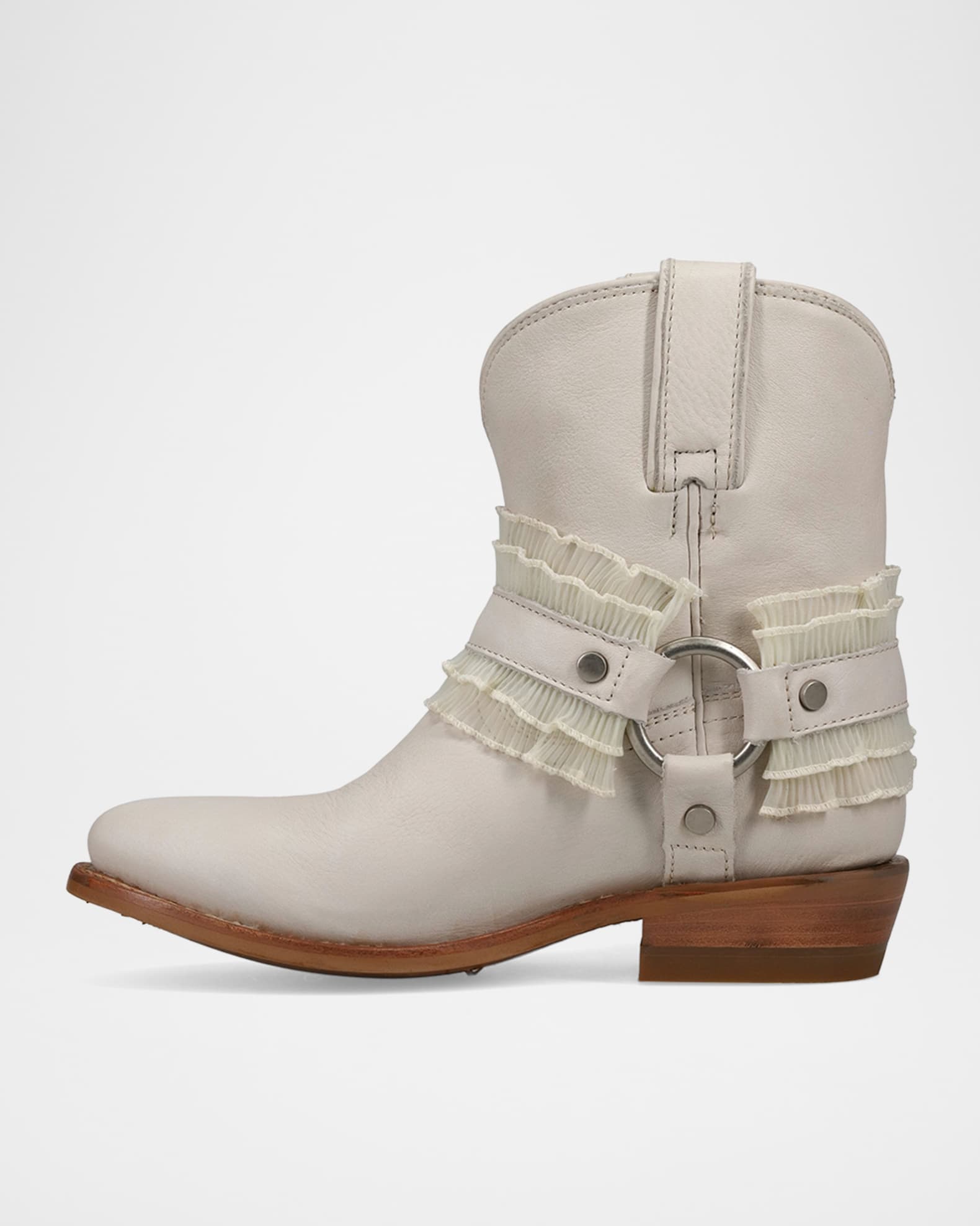 Frye Billy Harness Ruffle Booties | Neiman Marcus